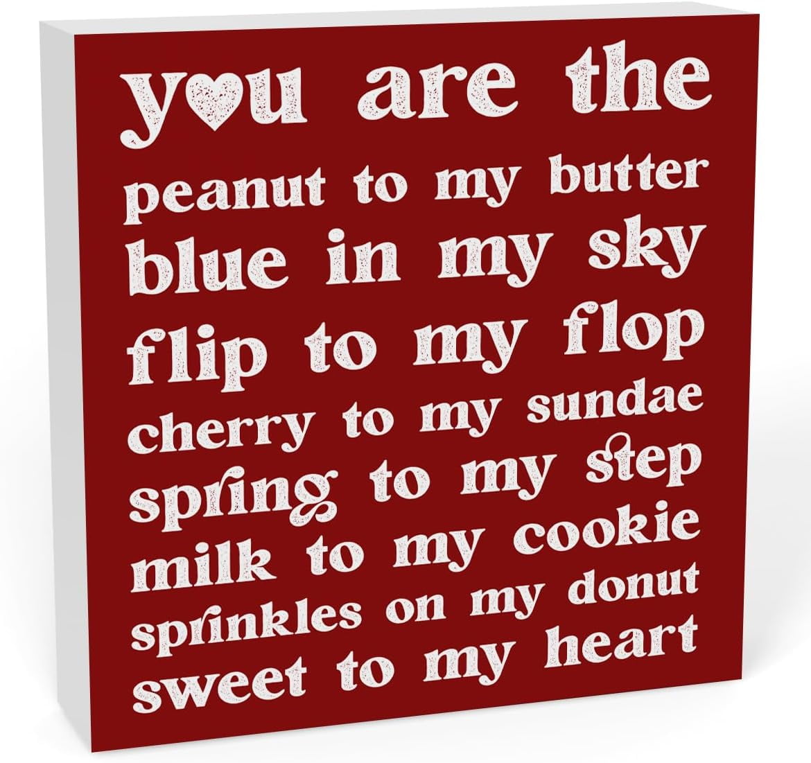 Wood Box Sign 5x5 Inch Rustic Romantic Valentines Day Anniversary ...