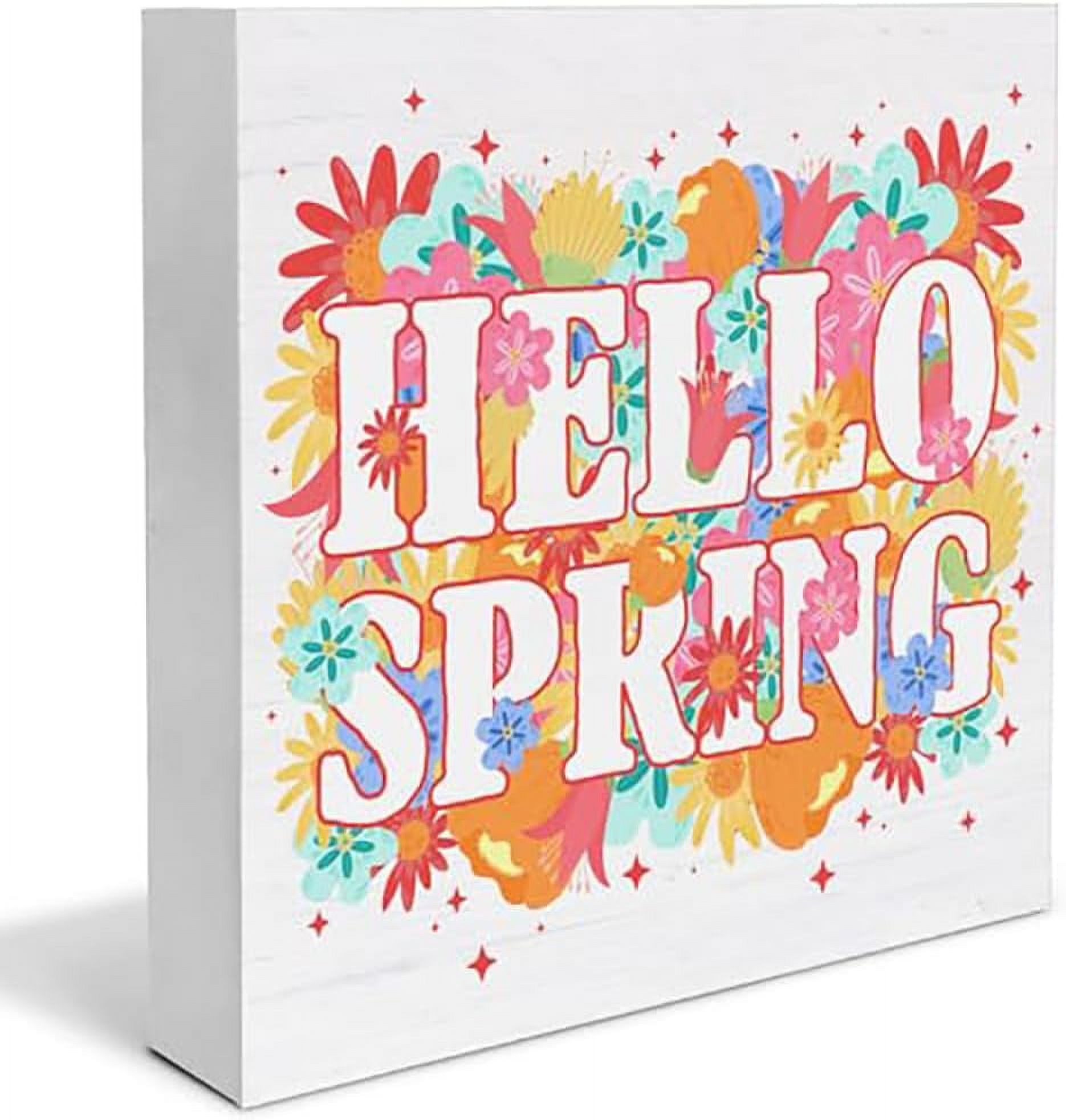 Wood Box Sign 5x5 Inch Spring Decor Wooden Box Signs Spring Sign ...