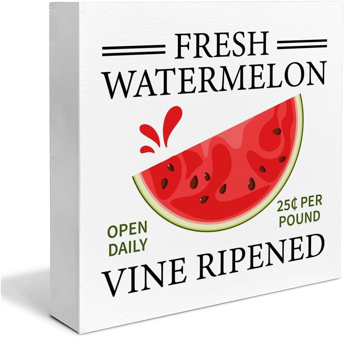 Wood Box Sign 5x5 Inch Watermelon Wooden Box Sign House Decor Farmhouse ...