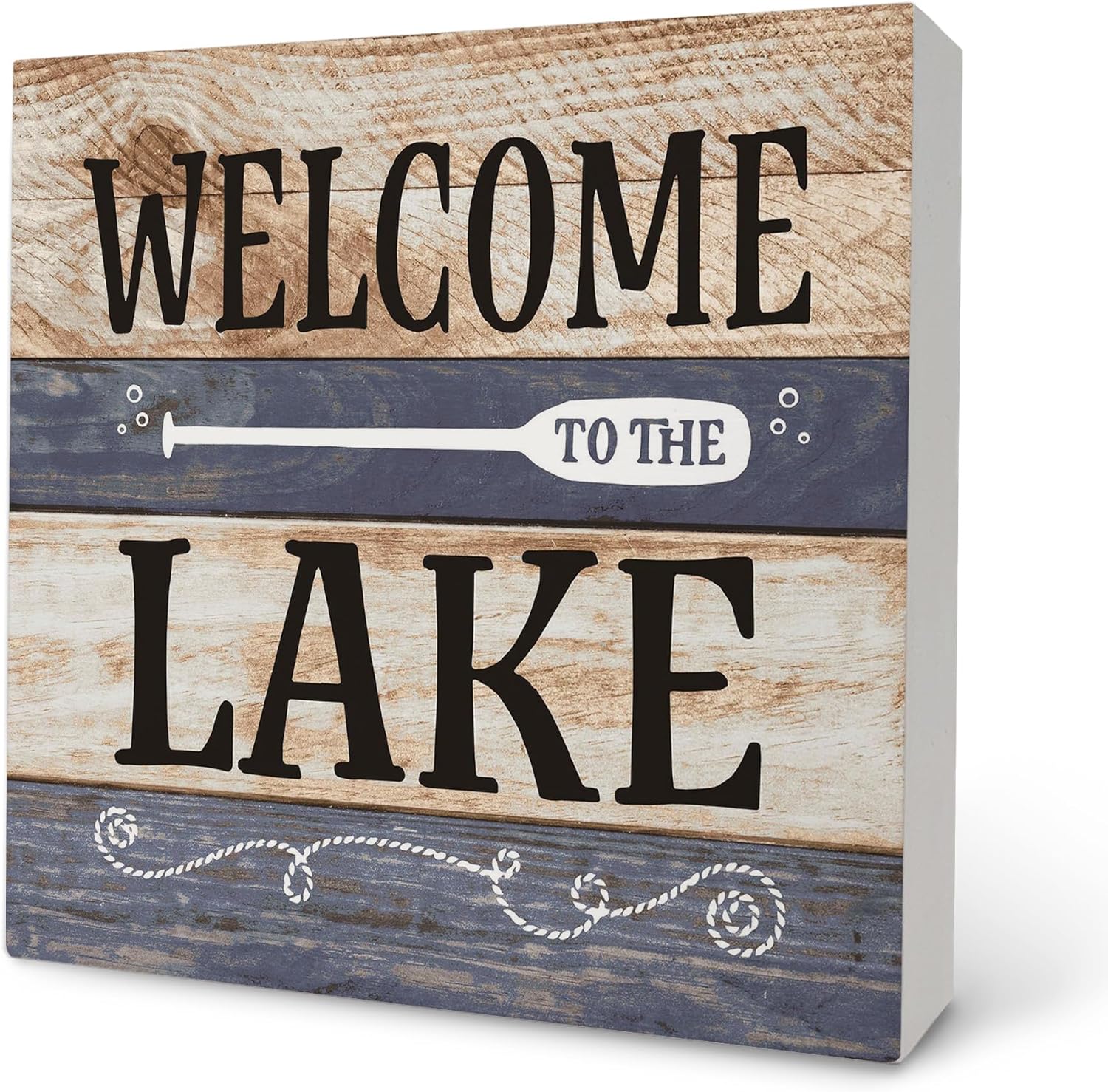 Wood Box Sign 5x5 Inch Welcome To The Lake Wood Box Sign Decor Lake ...