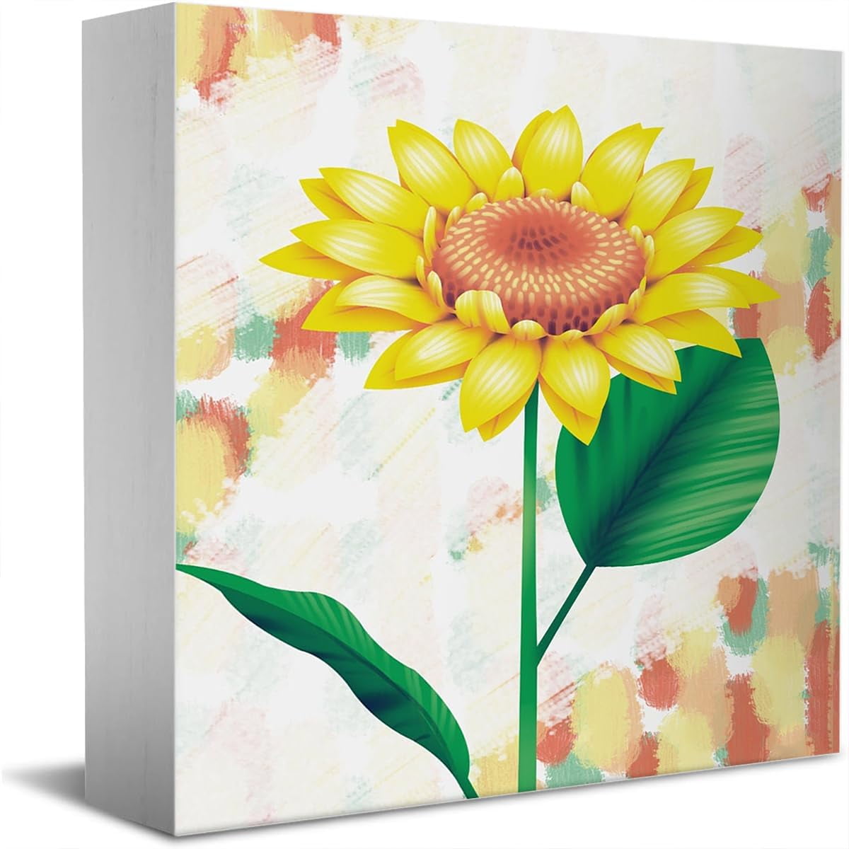 Wood Box Sign 5x5 Inch Yellow Sunflower Funny Decorative Signs Plaques ...