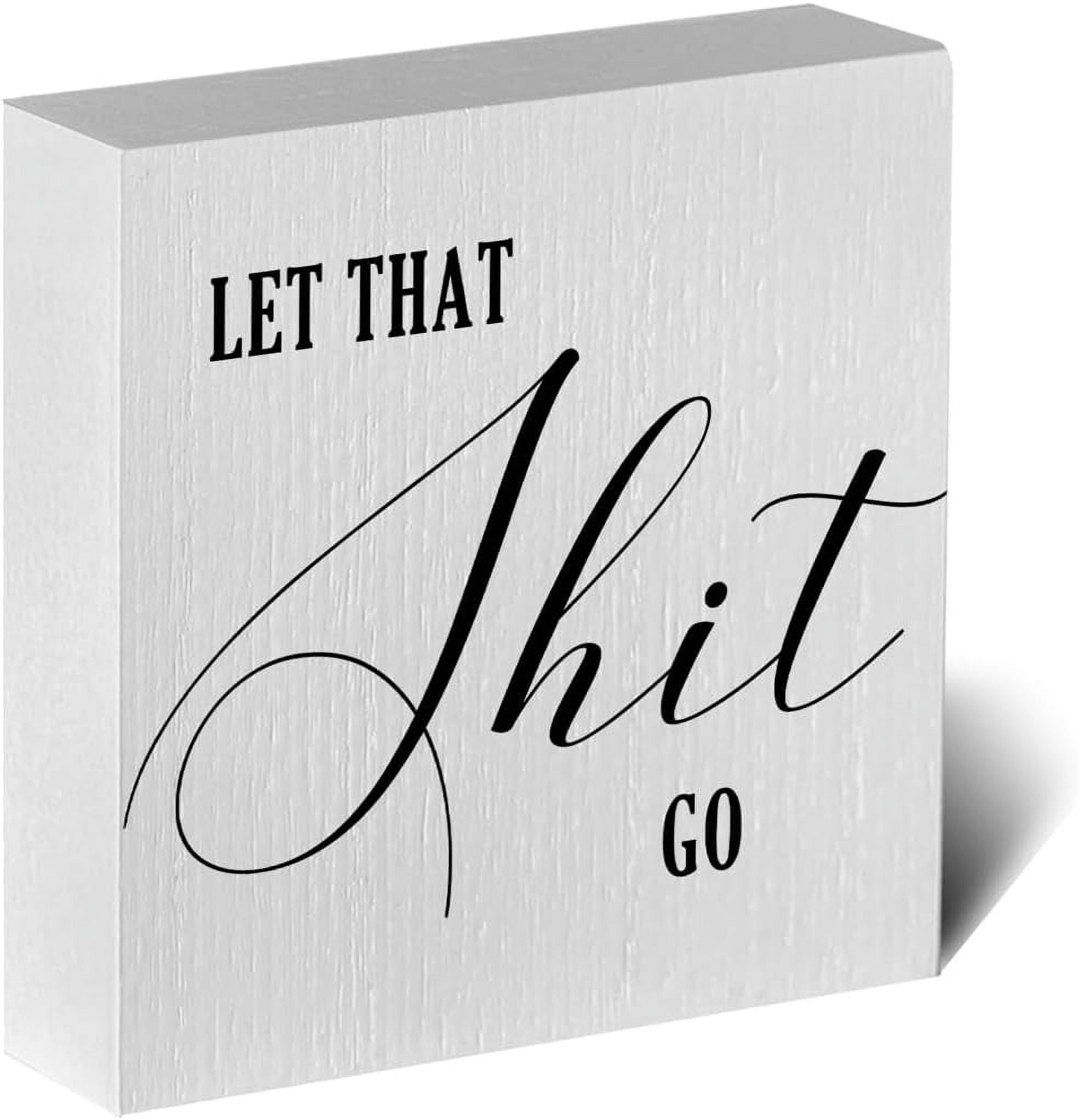 Wood Box Sign 5x5Inch Bathroom Decor Bathroom Signs Desk Decor Humor ...