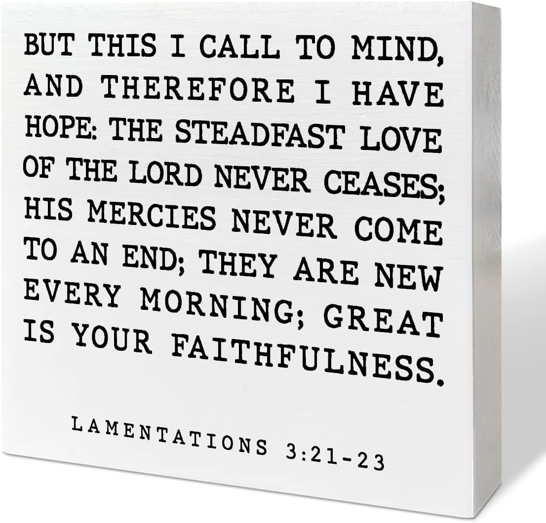 Wood Box Sign 5x5Inch Christian Desk Wooden Box Sign Decor Great Is ...