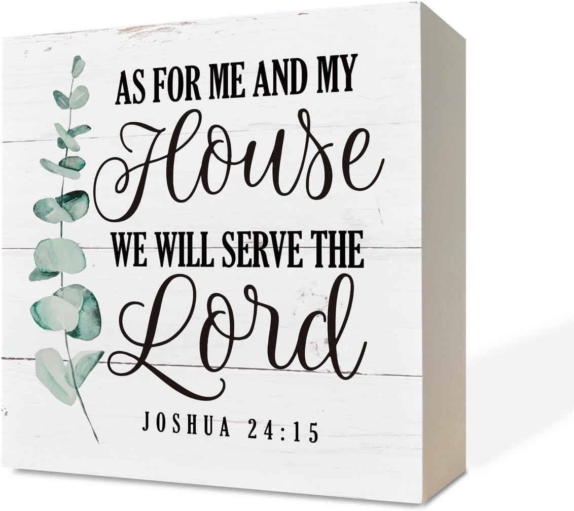 Wood Box Sign 5x5Inch Christian Sign Scripture Decor Wooden Box Sign ...