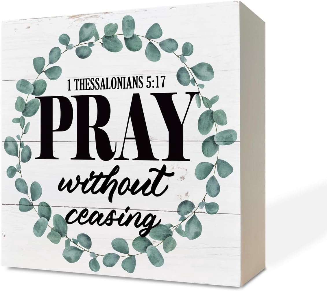 Wood Box Sign 5x5Inch Christian Wood Signs Bible Verse Thessalonians ...