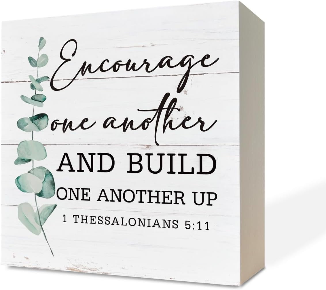 Wood Box Sign 5x5Inch Christian Sign Wooden Box Sign Desk Decor Wood ...