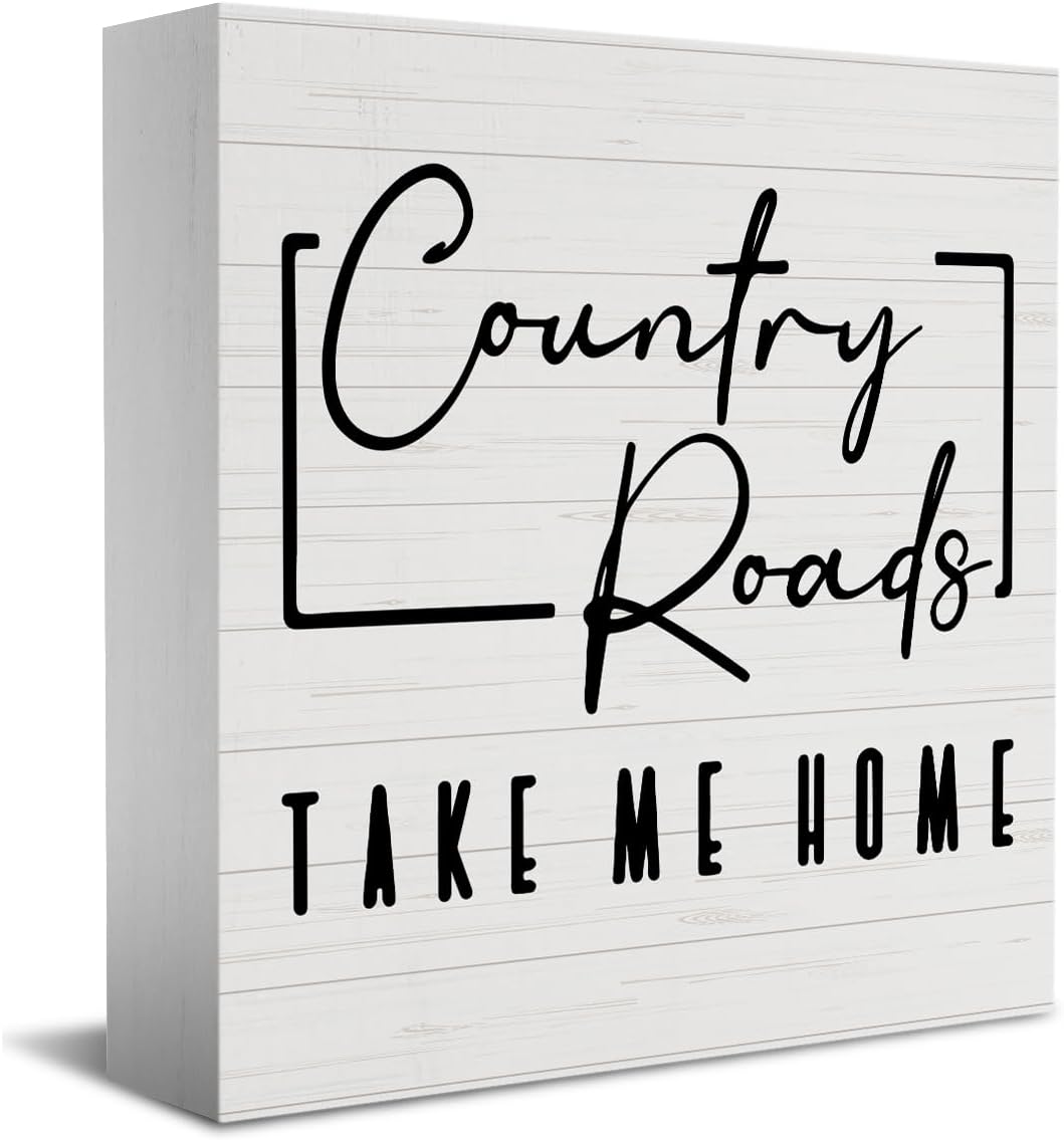 Wood Box Sign 5x5Inch Country Decor Road Signs Room Decor Farmhouse ...
