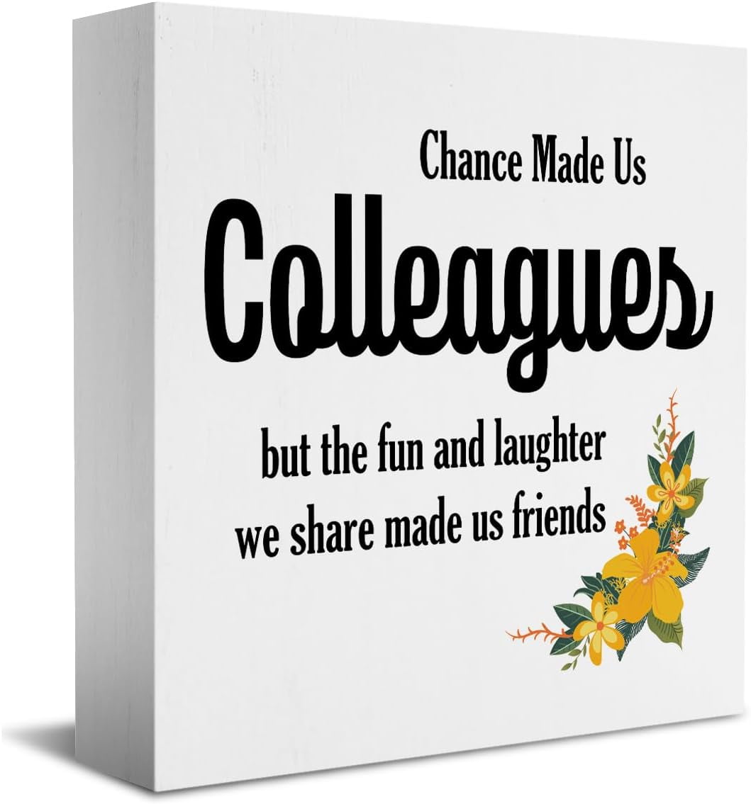 Wood Box Sign 5x5Inch Coworker Gifts Going Away Farewell Thank You ...