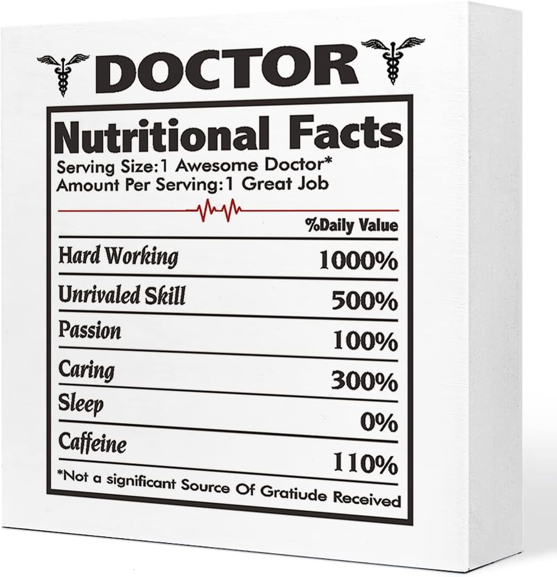 Wood Box Sign 5x5Inch Doctor Nutritional Facts Wooden Box Sign Desk ...