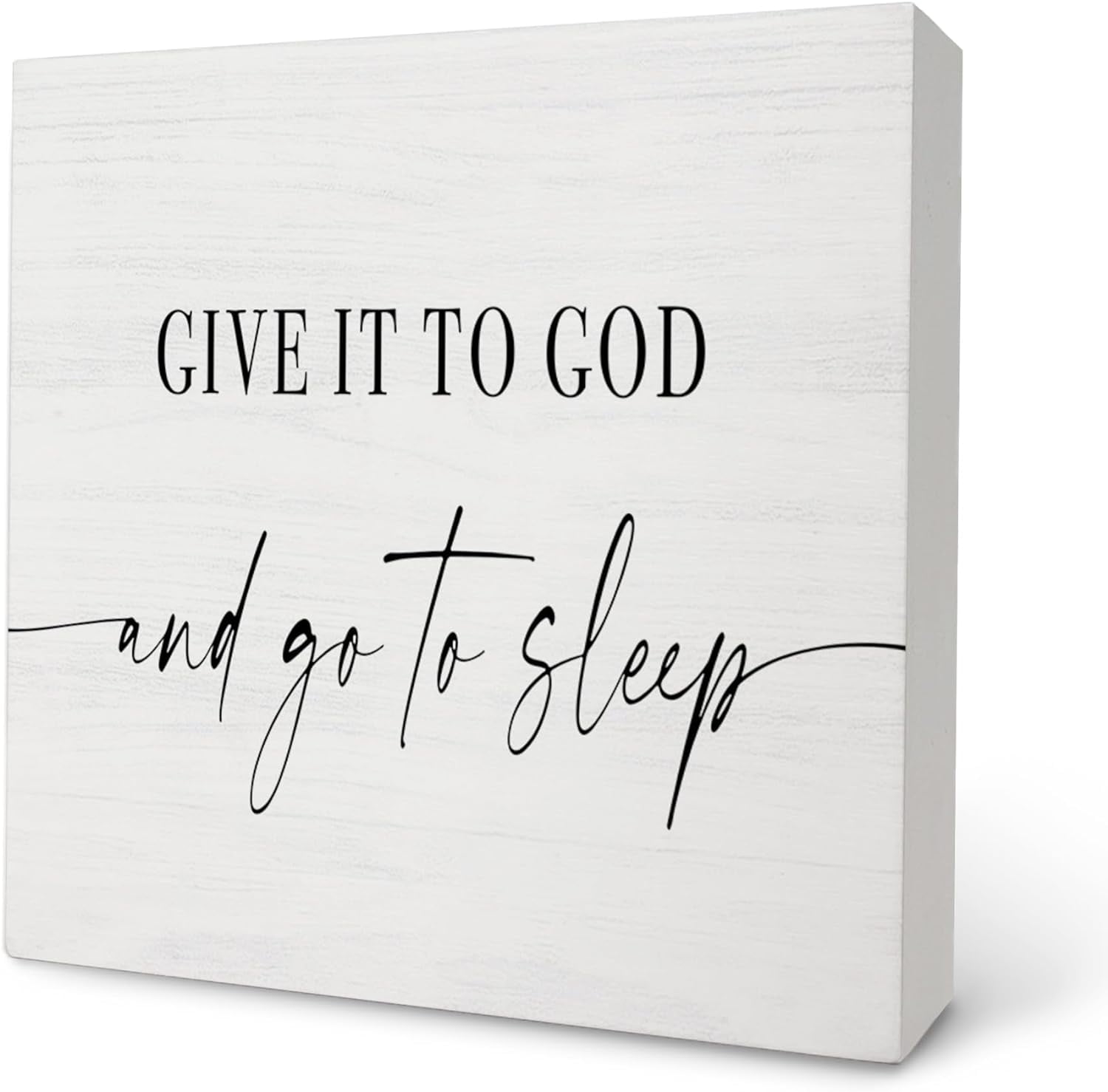 Wood Box Sign 5x5Inch Give It To God And Go To Sleep Sign Bedroom ...