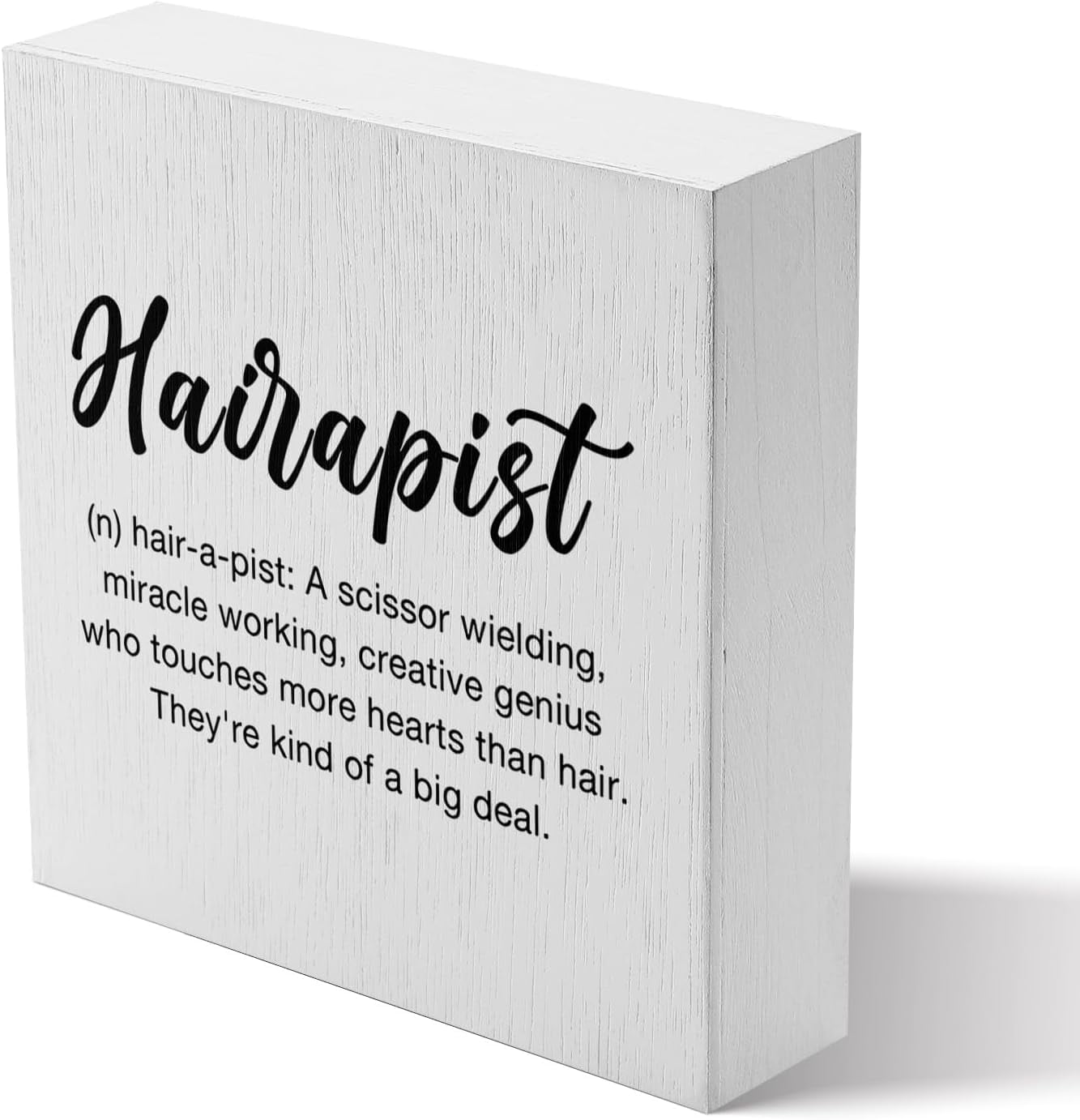 Wood Box Sign 5x5Inch Hairapist Definition Decor Desk Sign Hair Stylist ...