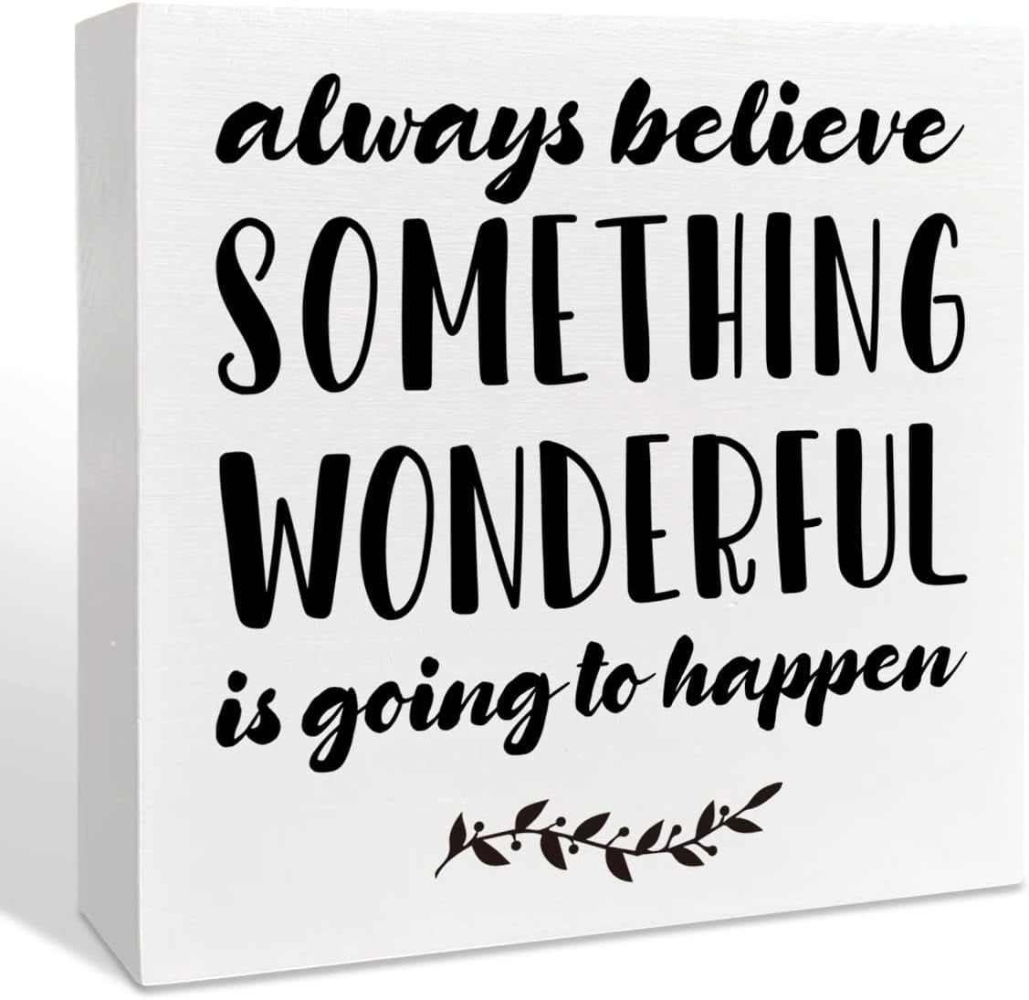 Wood Box Sign 5x5Inch Inspirational Wooden Box Sign Something Wonderful ...