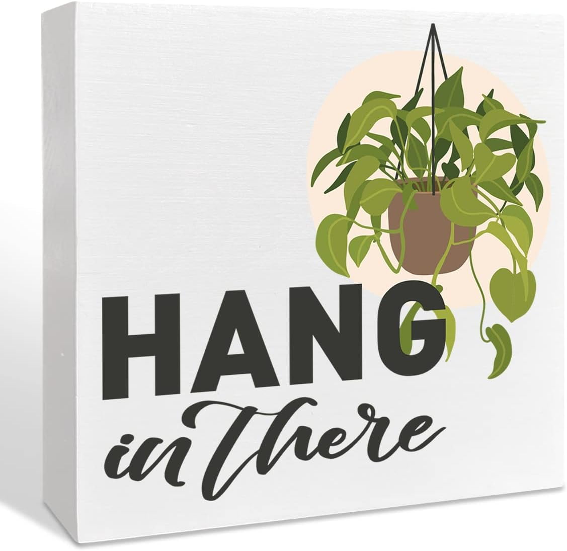 Wood Box Sign 5x5Inch Inspirational Wooden Box Sign Hang In There ...