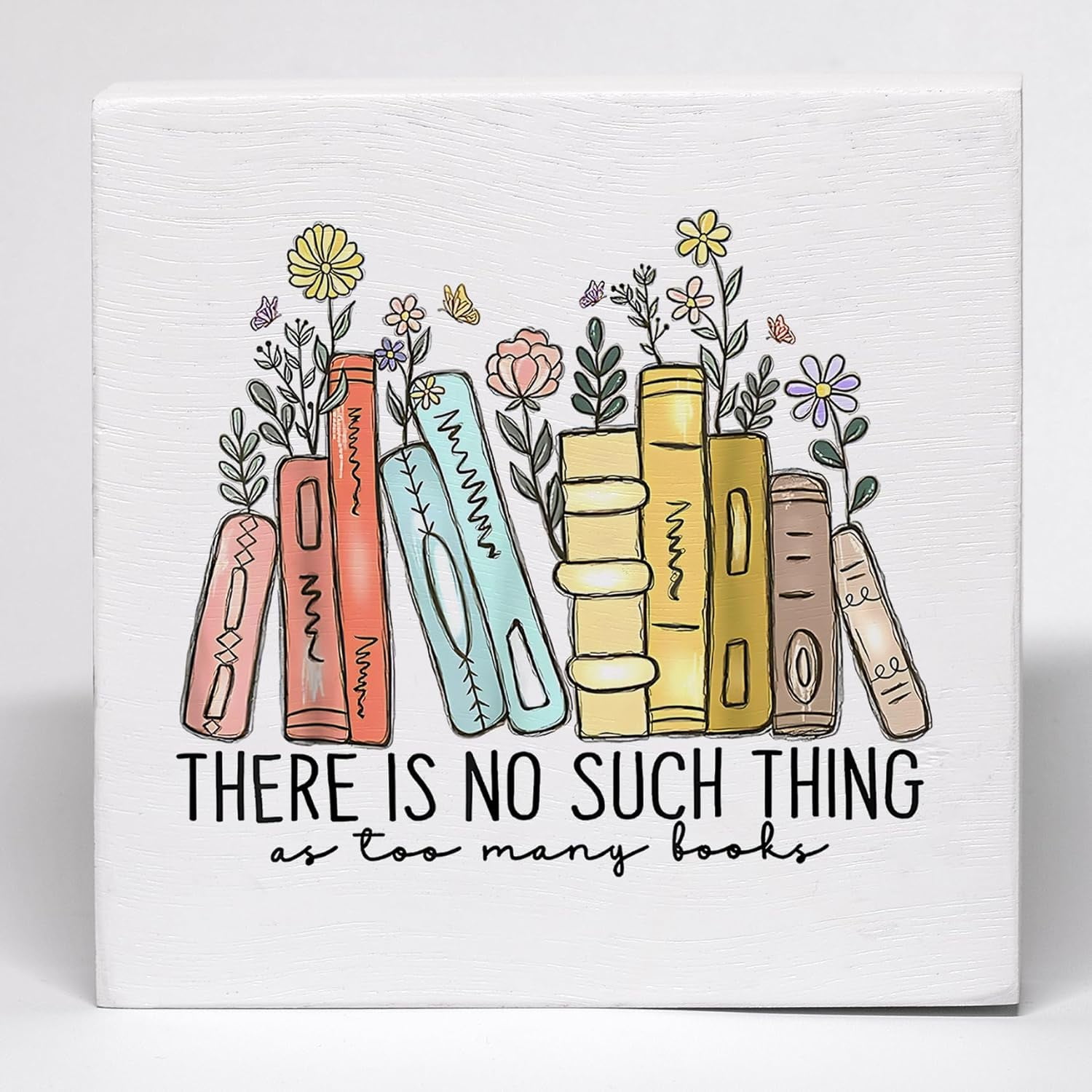 Wood Box Sign 5x5Inch Reading Room Decor Wood Box Sign Reading Decor ...