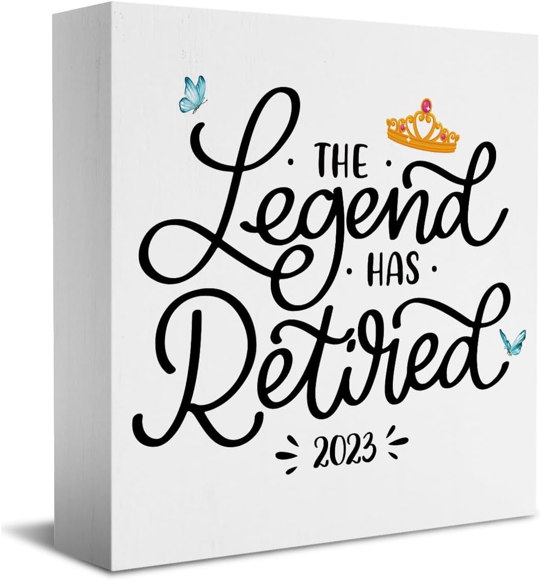 Wood Box Sign 5x5Inch Retirement Gifts For Boss Colleagues Teachers ...