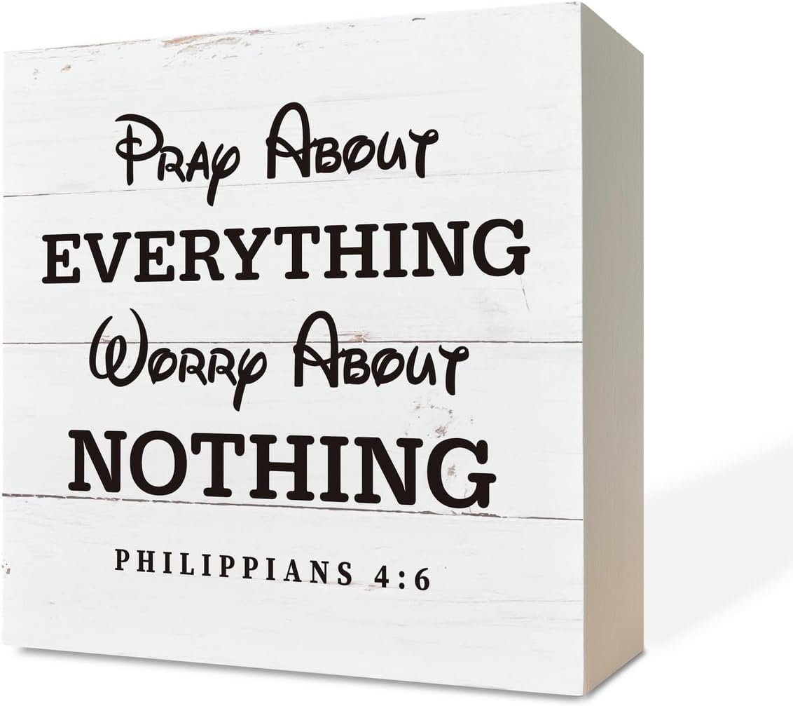 Wood Box Sign 5x5Inch Sign Scripture Decor Wooden Box Sign Desk Decor ...