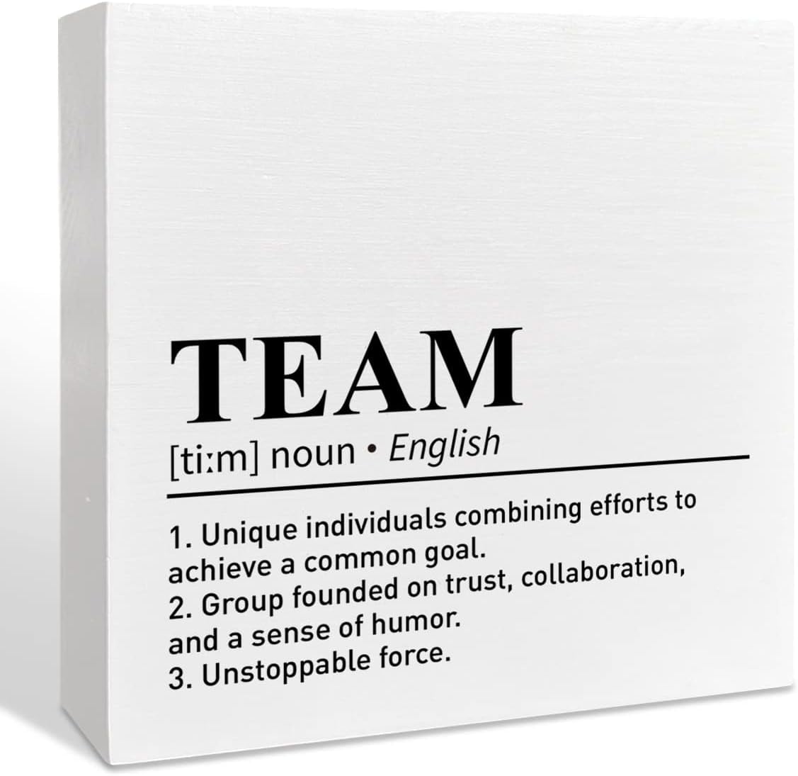 Wood Box Sign 5x5Inch Team Thank You Appreciation Gifts Team Definition ...