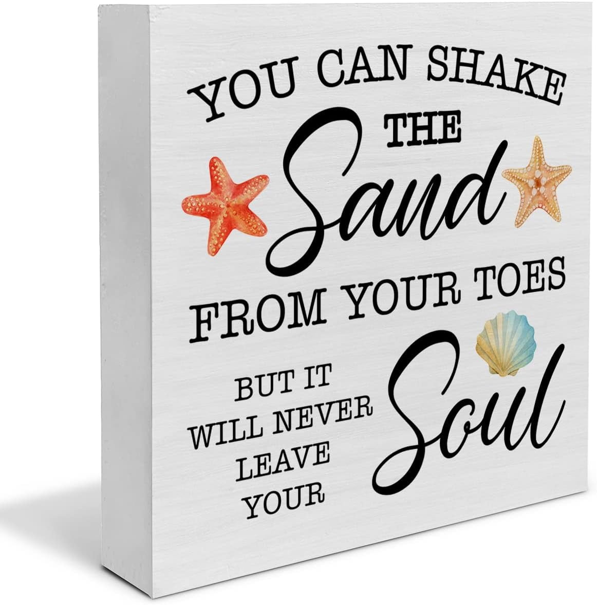 Wood Box Sign 7x7 Inch Beach Room Wood Box Sign Decor Desk Sign Beach ...