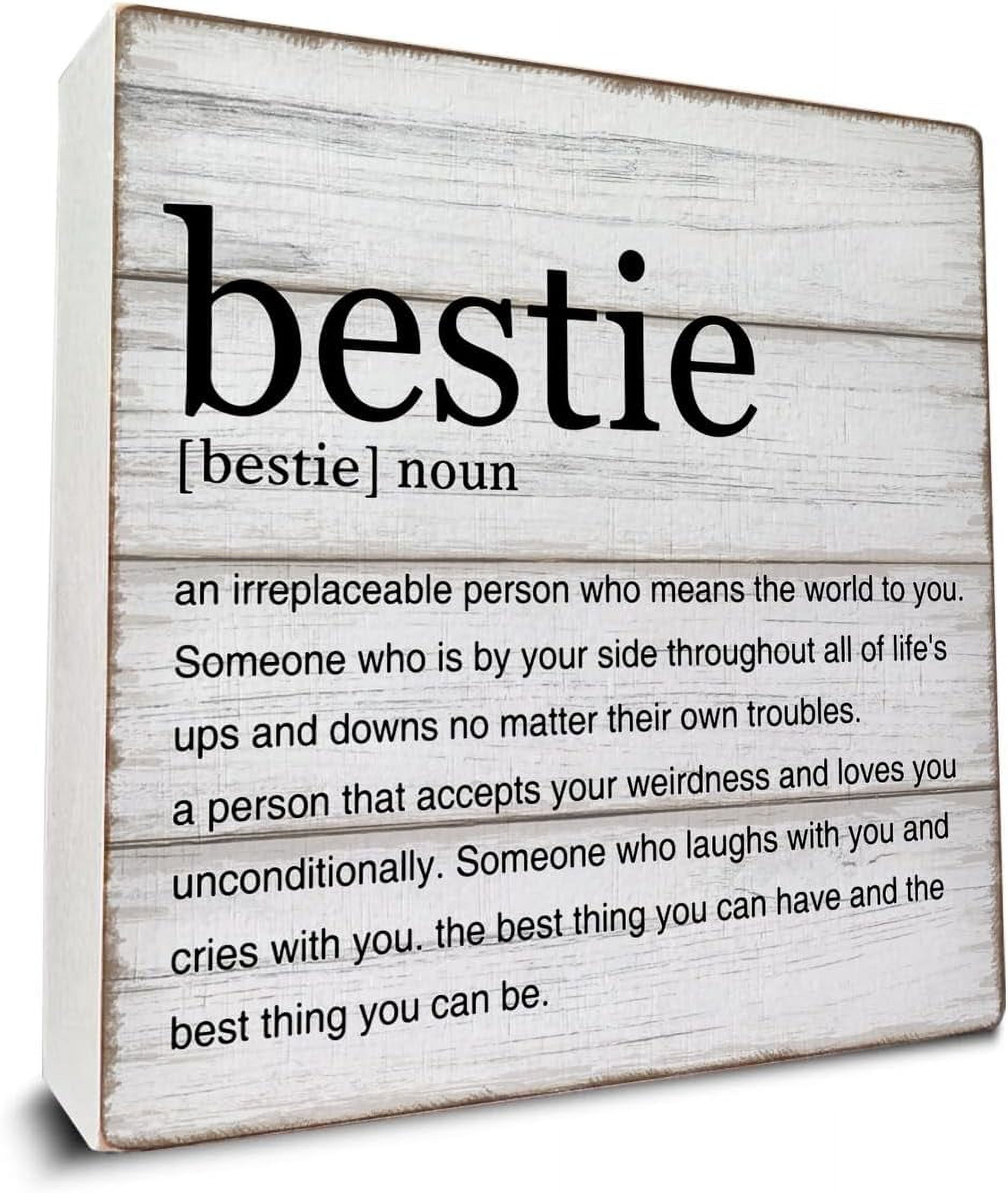 Wood Box Sign 7x7 Inch Bestie Gifts Bestie Definition Wooden Box Sign ...