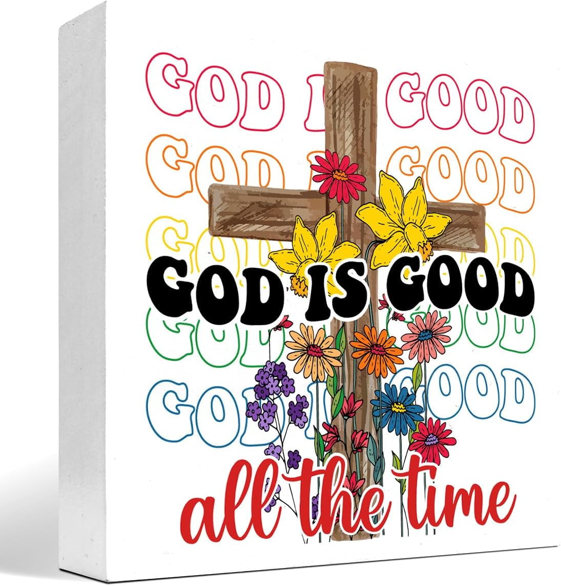 Wood Box Sign 7x7 Inch Bible Verse Wood Sign Desk Decor God Is Good ...