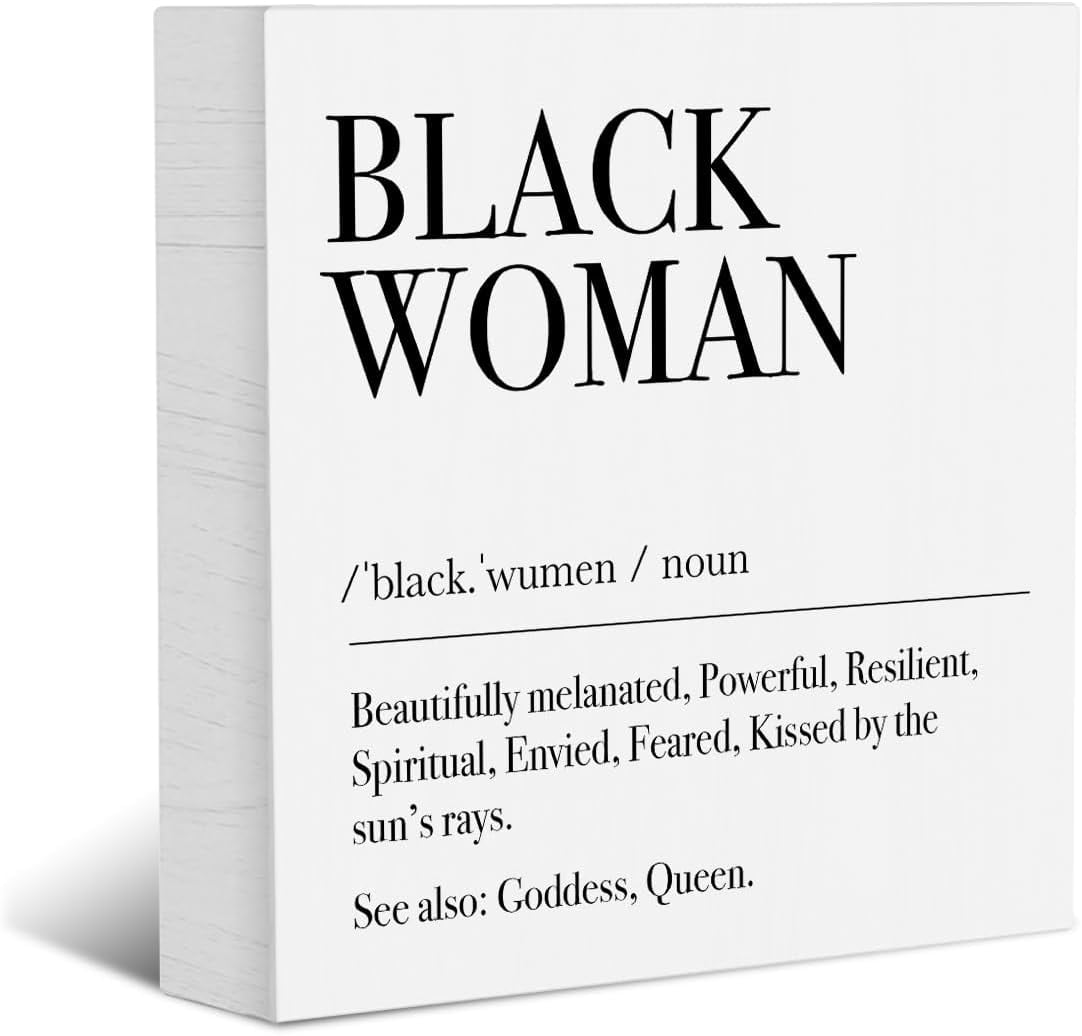 Wood Box Sign 7x7 Inch Black Woman Definition Decorative Wooden Box ...