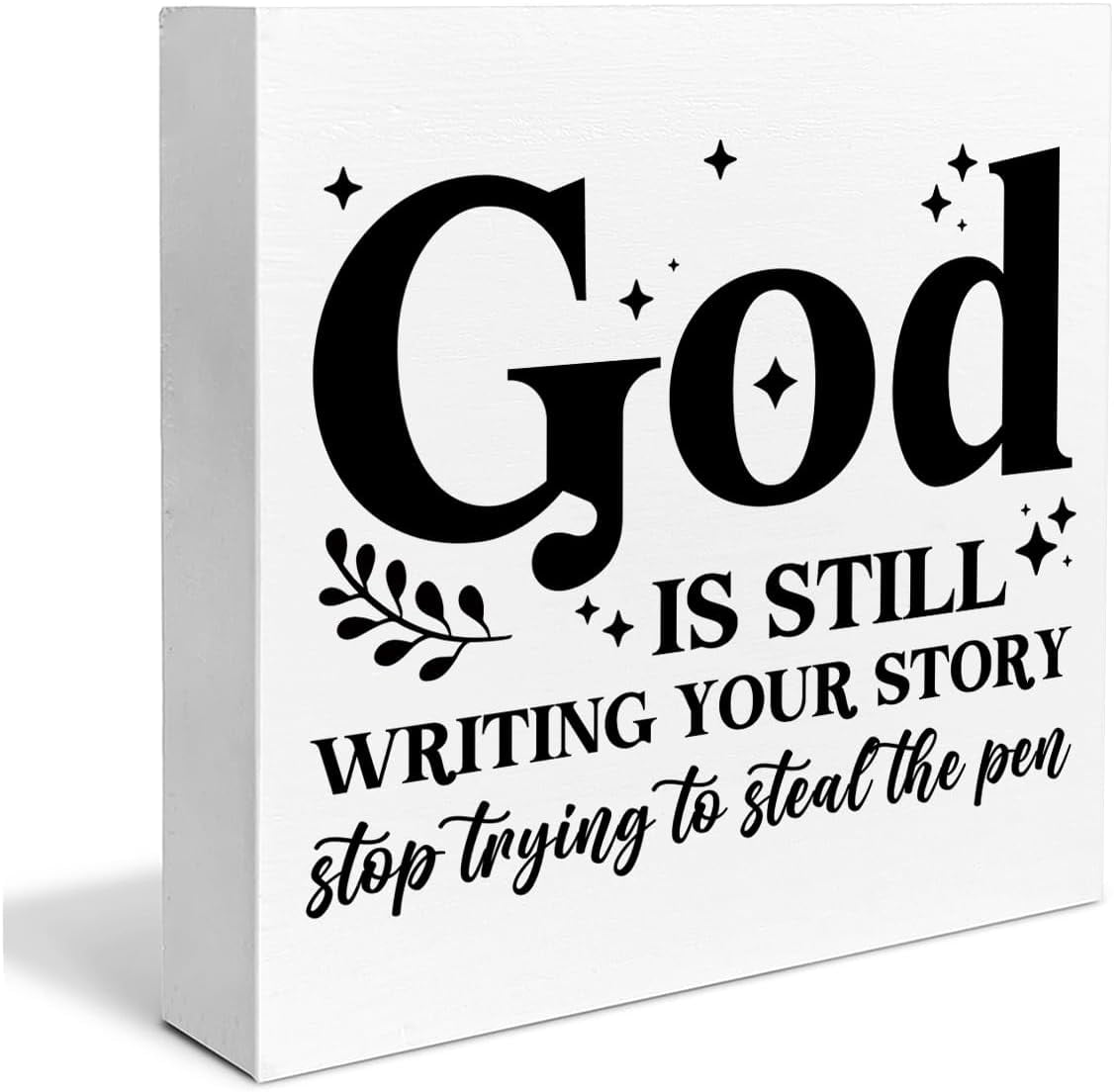 Wood Box Sign 7x7 Inch Christian Wooden Box Sign Home Decor Rustic ...