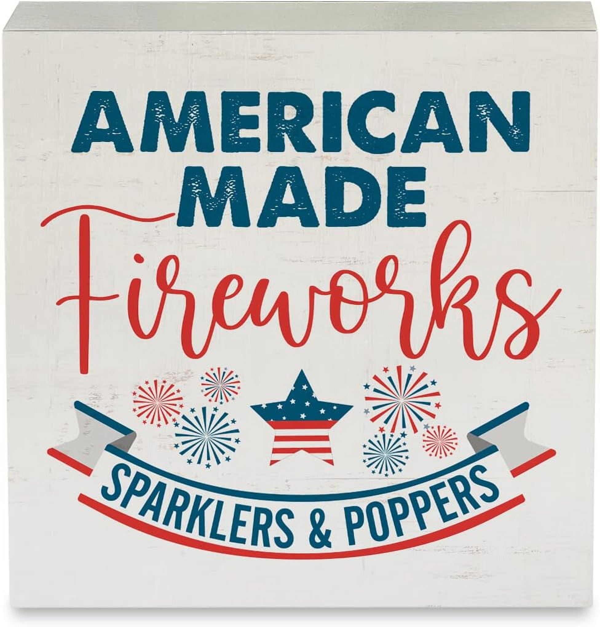 Wood Box Sign 7x7 Inch Country American Made Fireworks Wood Box Sign ...
