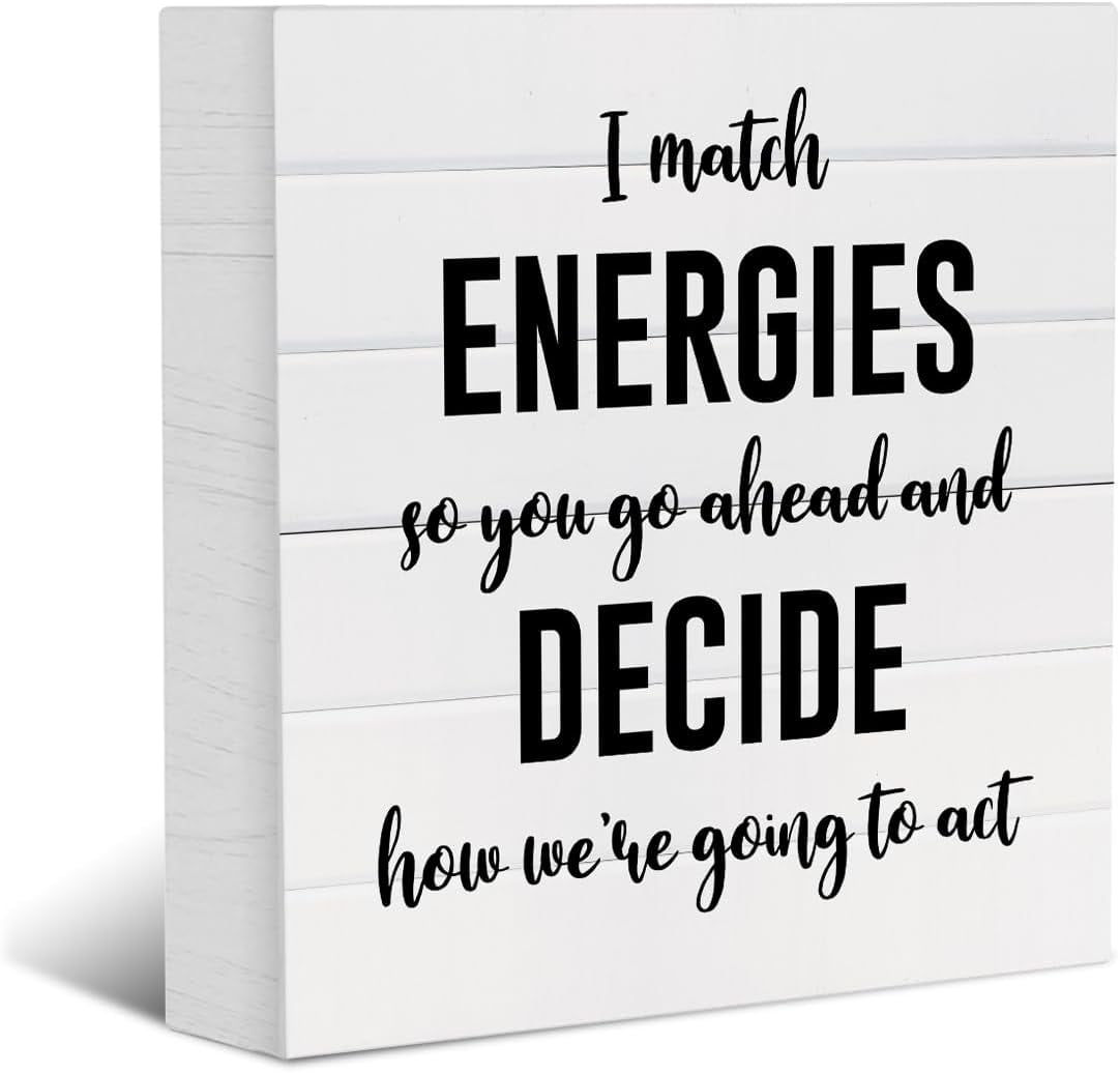 Wood Box Sign 7x7 Inch Cubicle Decor Decorative Wooden Box Sign ...