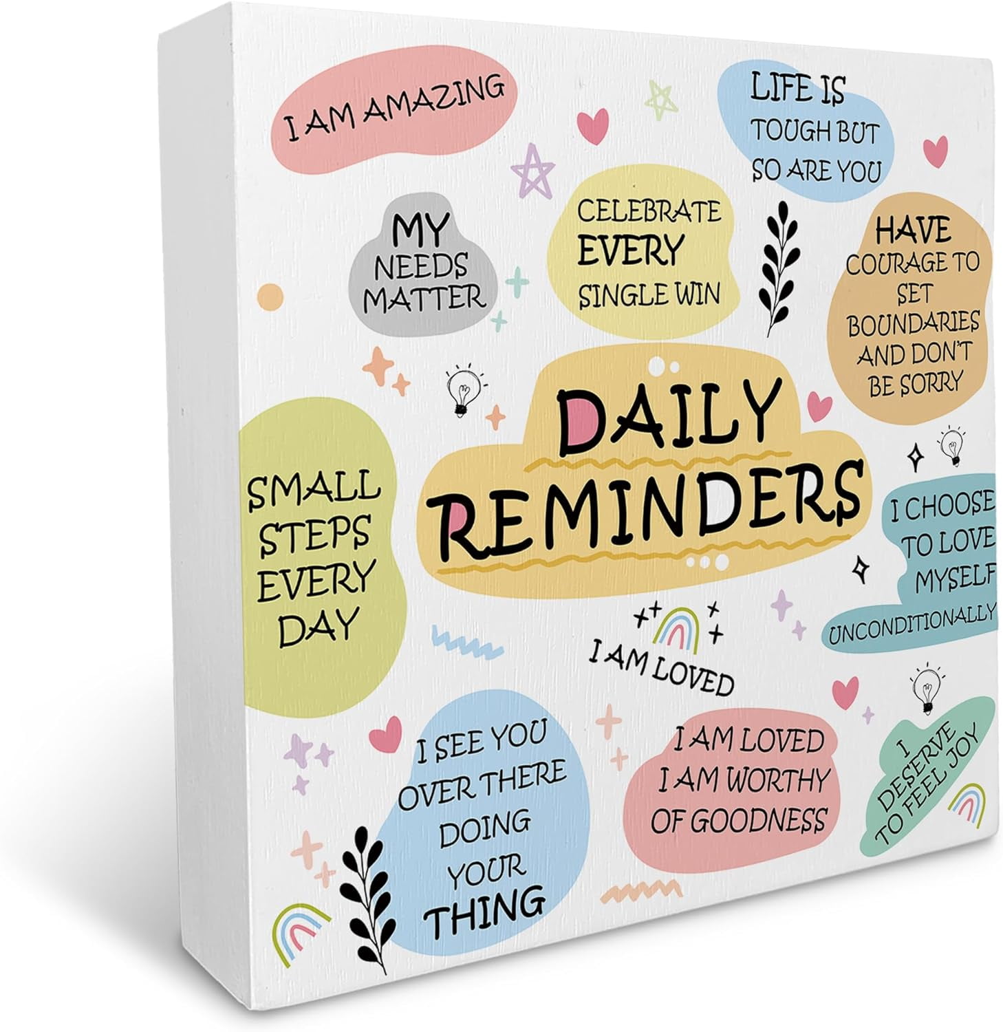 Wood Box Sign 7x7 Inch Daily Reminders Mental Health Wood Box Sign ...