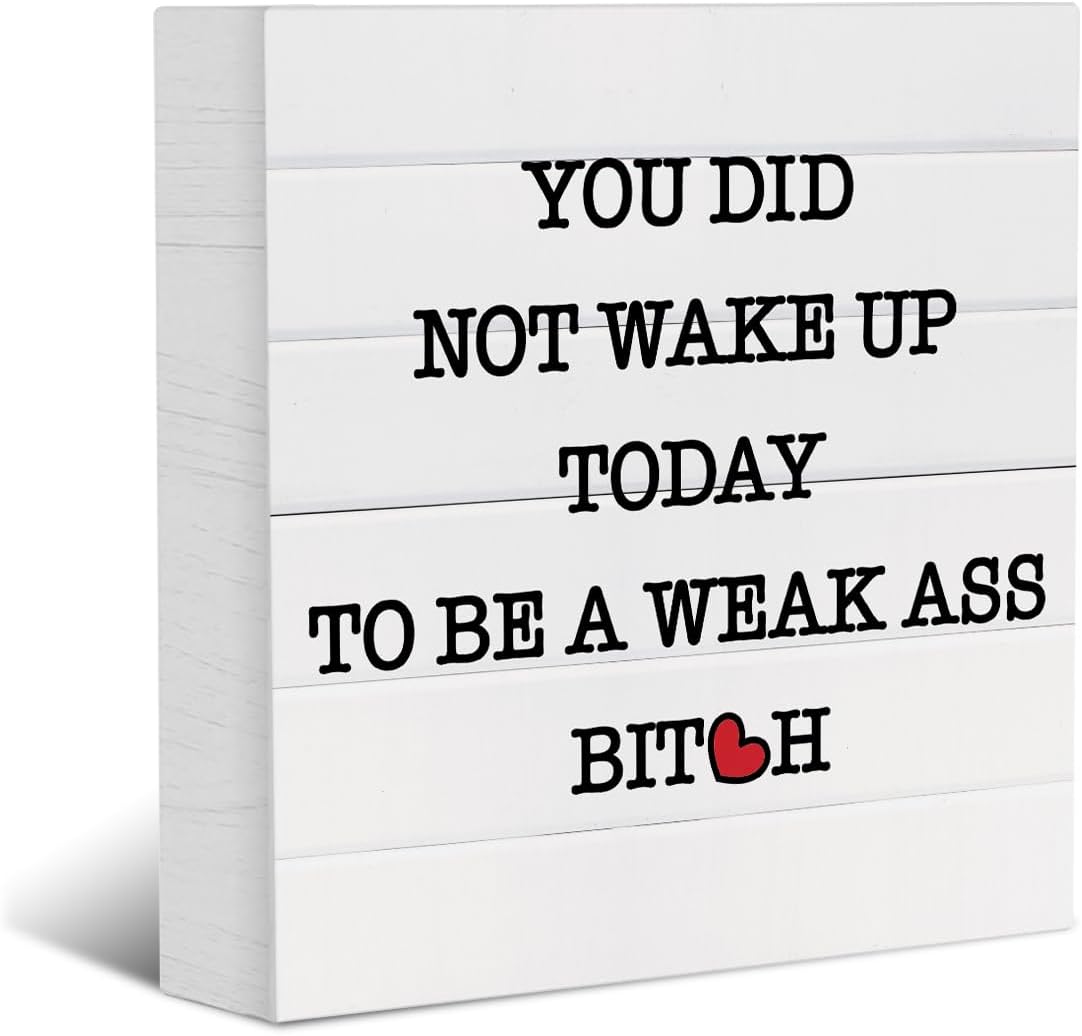 Wood Box Sign 7x7 Inch Decorative Wooden Box Sign Inspirational Quotes ...