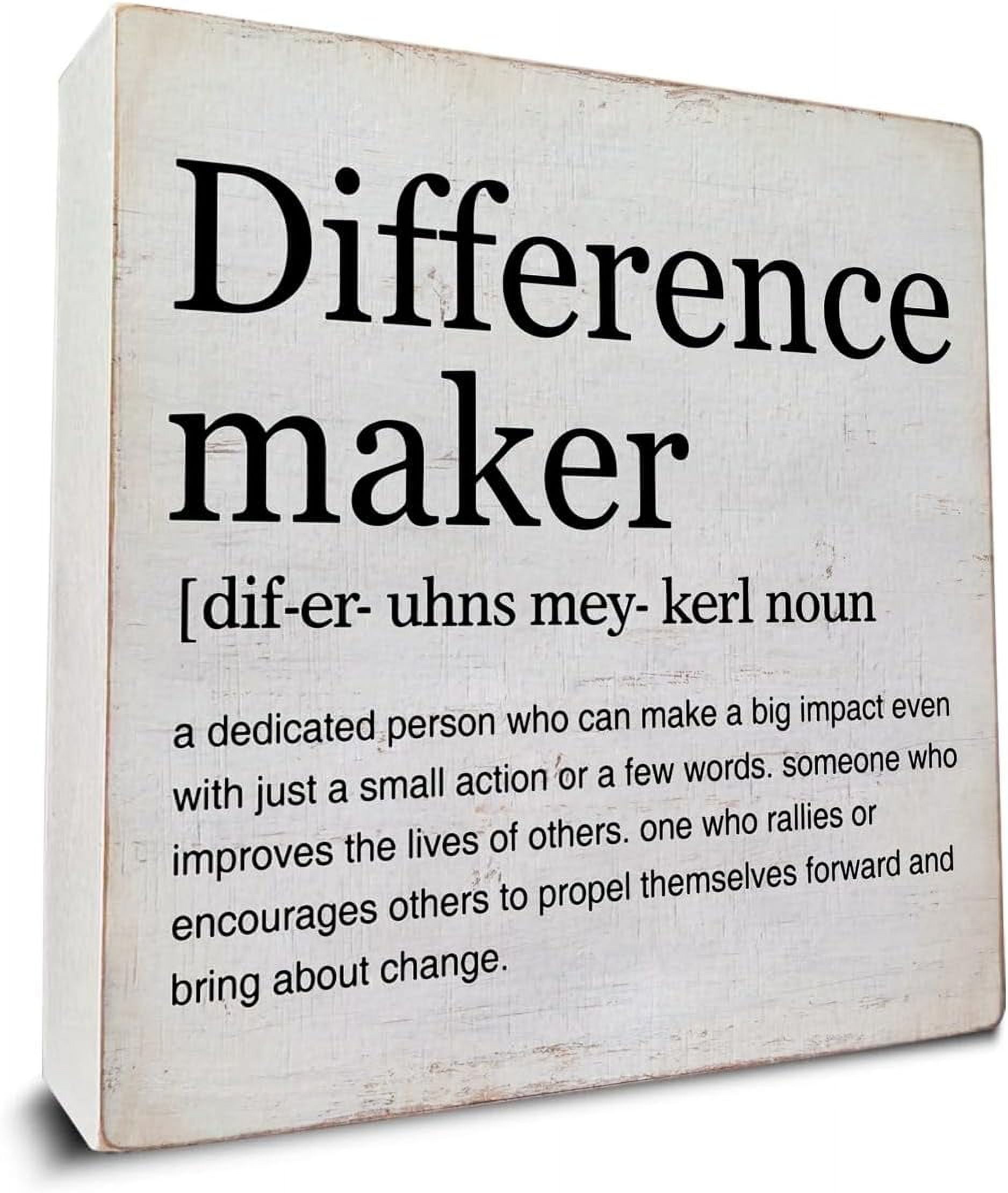 Wood Box Sign 7x7 Inch Difference Maker Gift Difference Maker ...