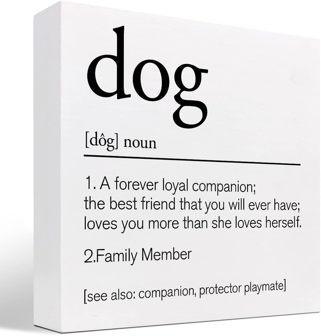Wood Box Sign 7x7 Inch Dog Noun Definition Wood Block Sign Desk Decor ...