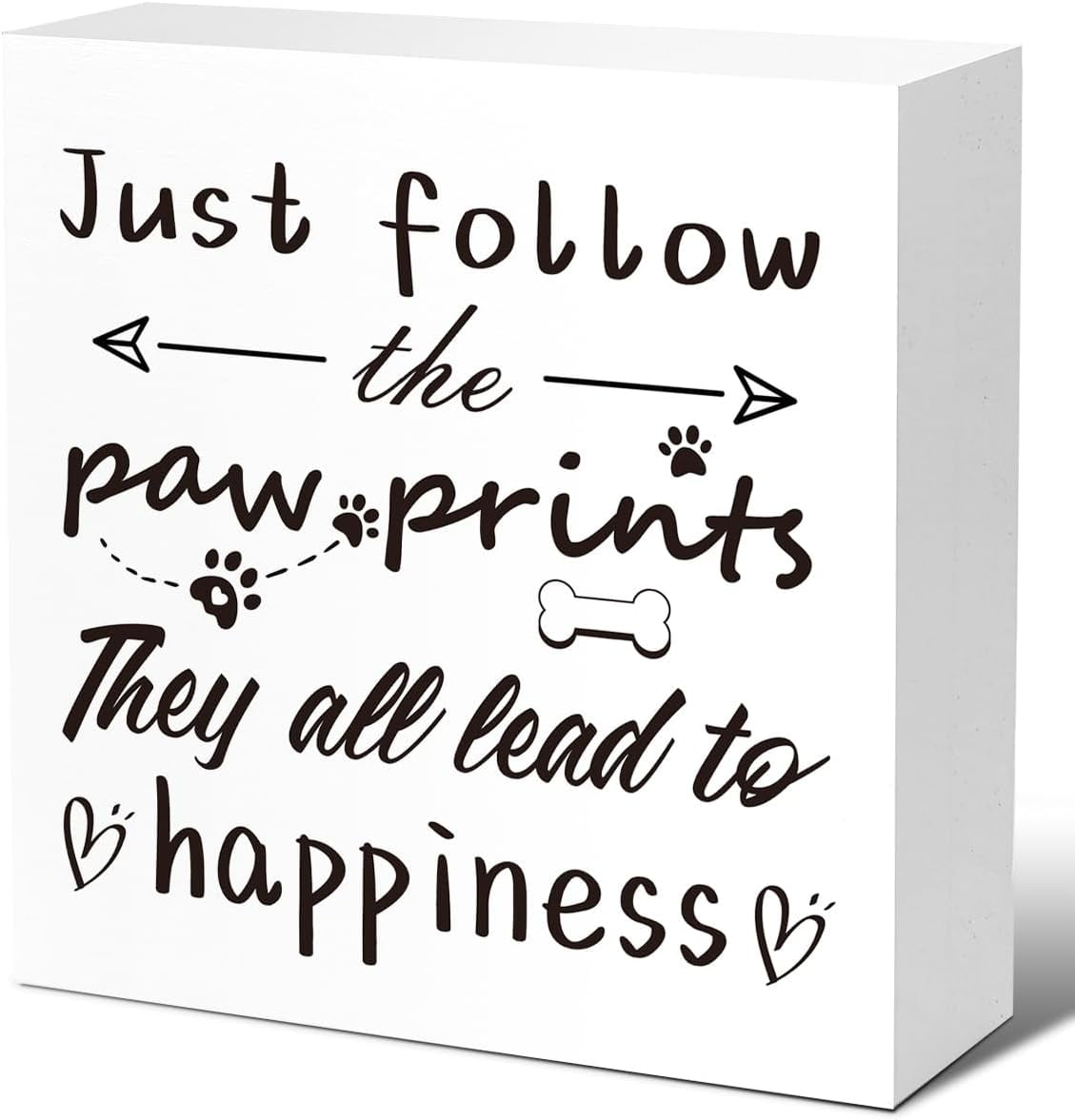 Wood Box Sign 7x7 Inch Dog Wood Signs Just Follow The Paw Prints They ...