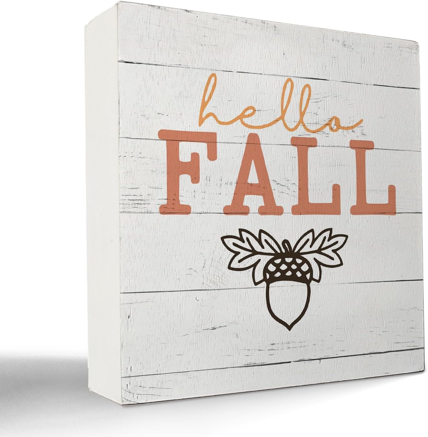 Wood Box Sign 7x7 Inch Fall Signs Fall Acorn Wood Box Sign Desk Decor ...