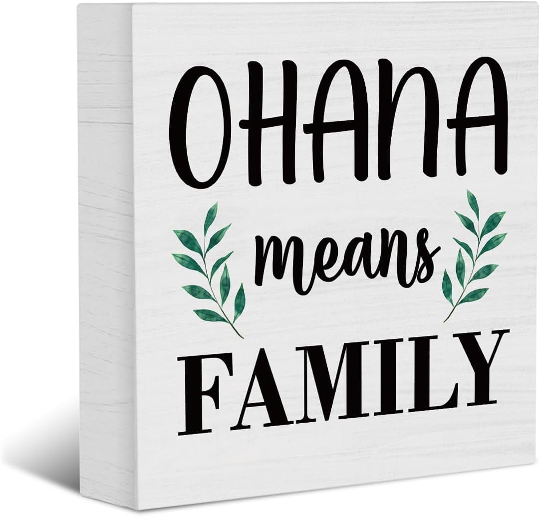 Wood Box Sign 7x7 Inch Family Quote Wood Block Plaque Box Signs ...