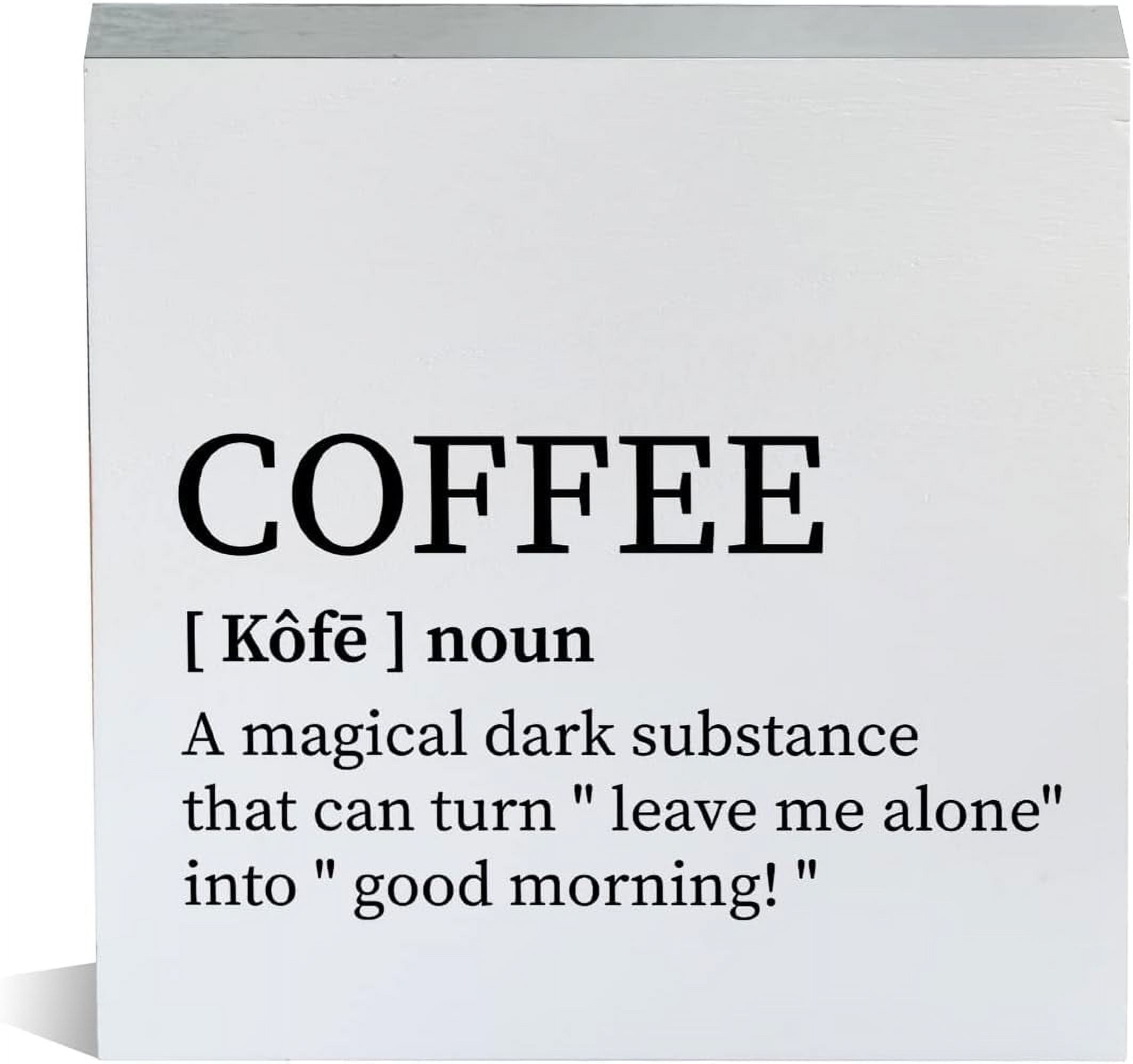 Wood Box Sign 7x7 Inch Farmhouse Coffee Definition Wooden Box Sign ...