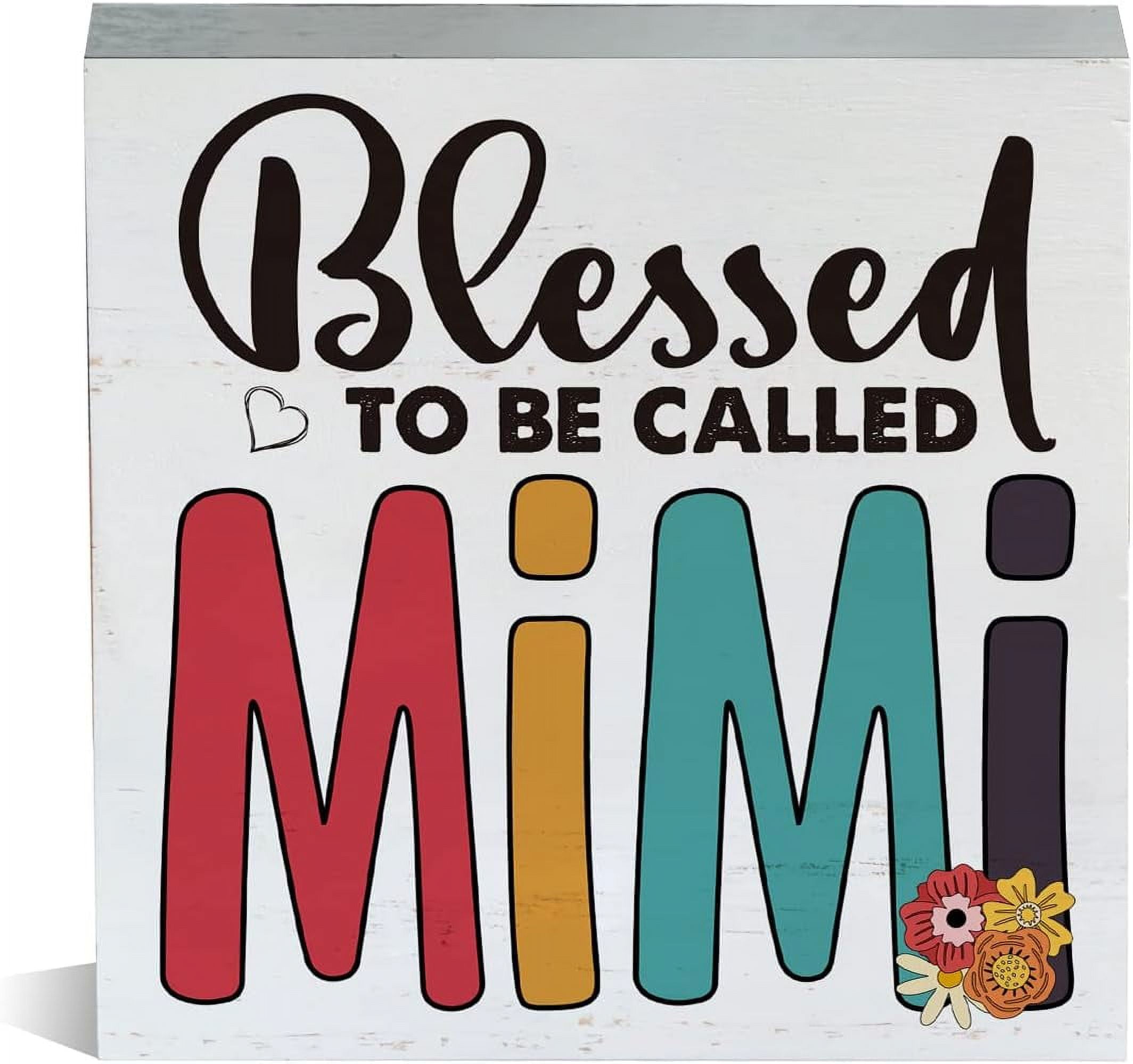 Wood Box Sign 7x7 Inch Farmhouse Mimi Wooden Box Sign Rustic Style ...