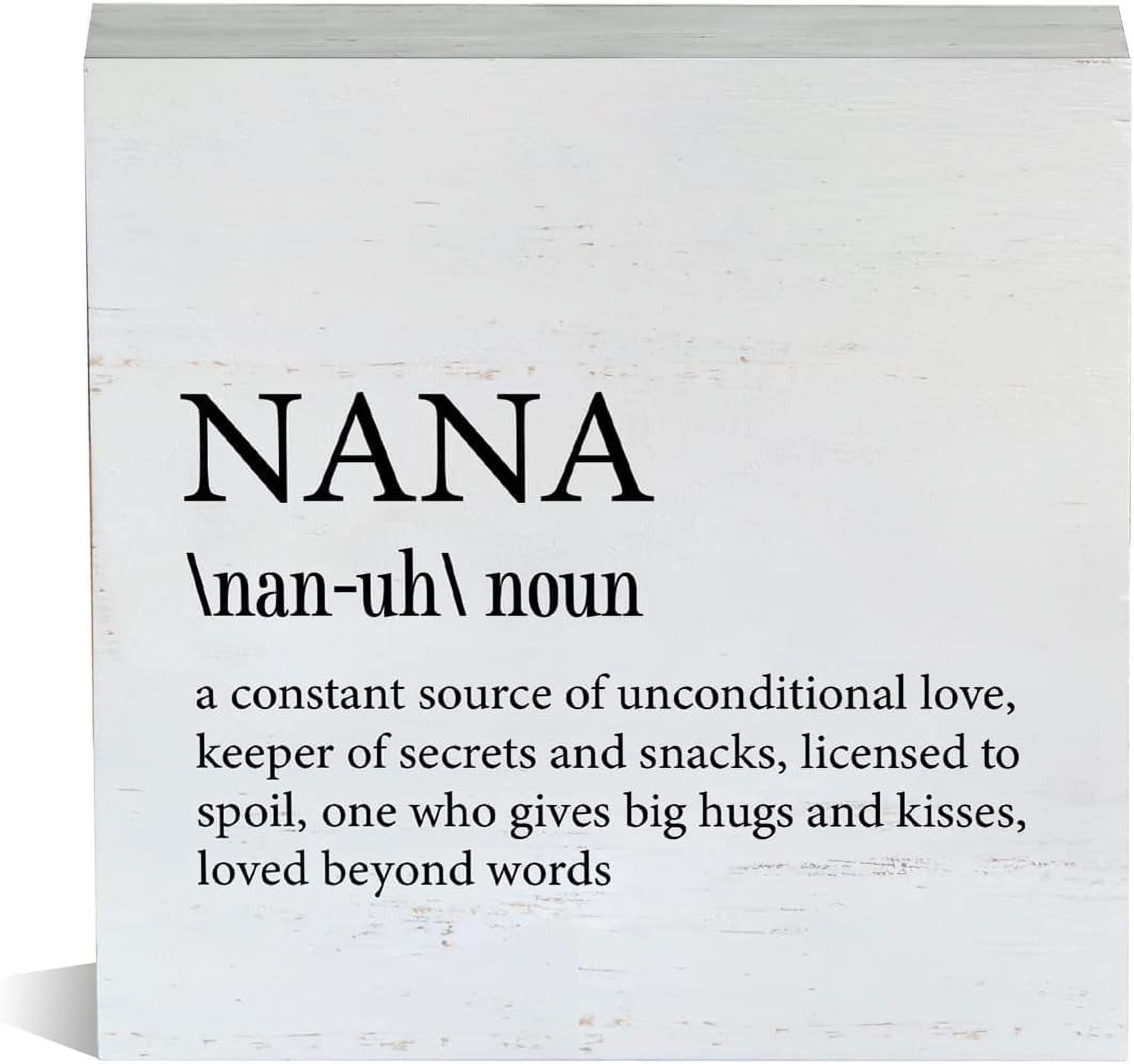 Wood Box Sign 7x7 Inch Farmhouse Nana Word Wooden Box Sign Rustic Style ...