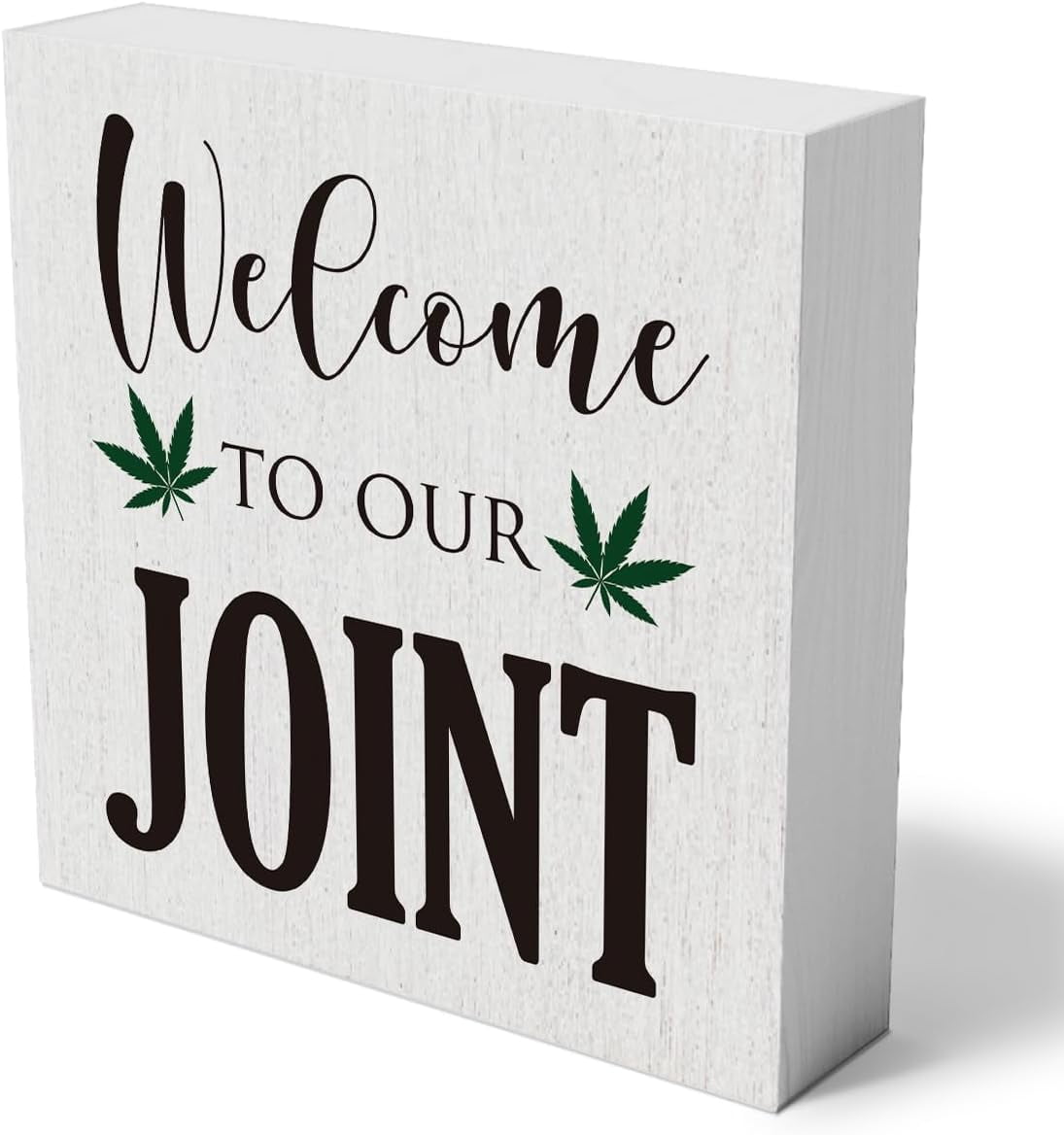 Wood Box Sign 7x7 Inch Funny Welcome Wooden Box Sign Decorative Welcome ...