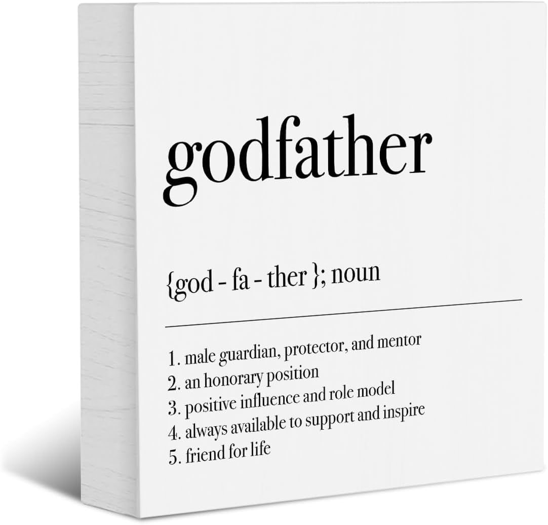 Wood Box Sign 7x7 Inch Godfather Definition Decor Wooden Box Sign ...