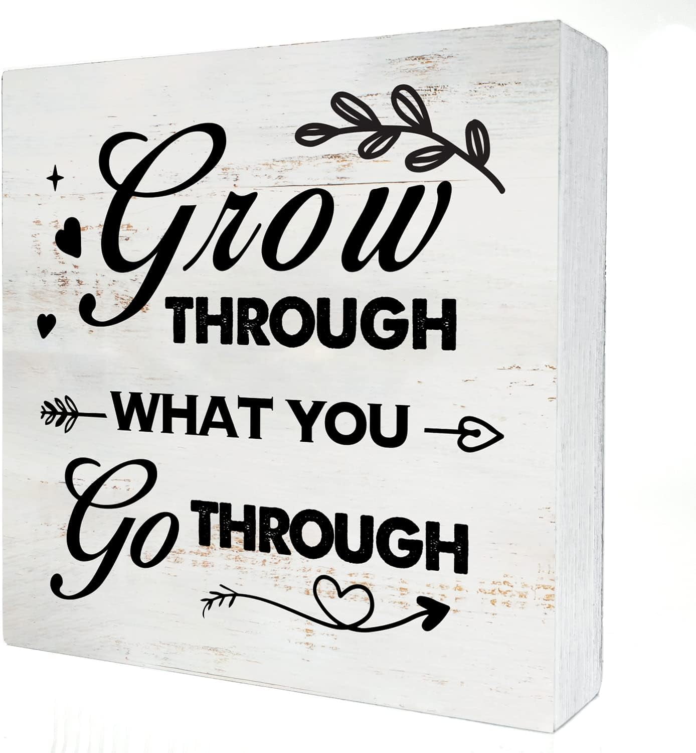 Wood Box Sign 7x7 Inch Grow Through What You Go Through Wood Box Sign ...