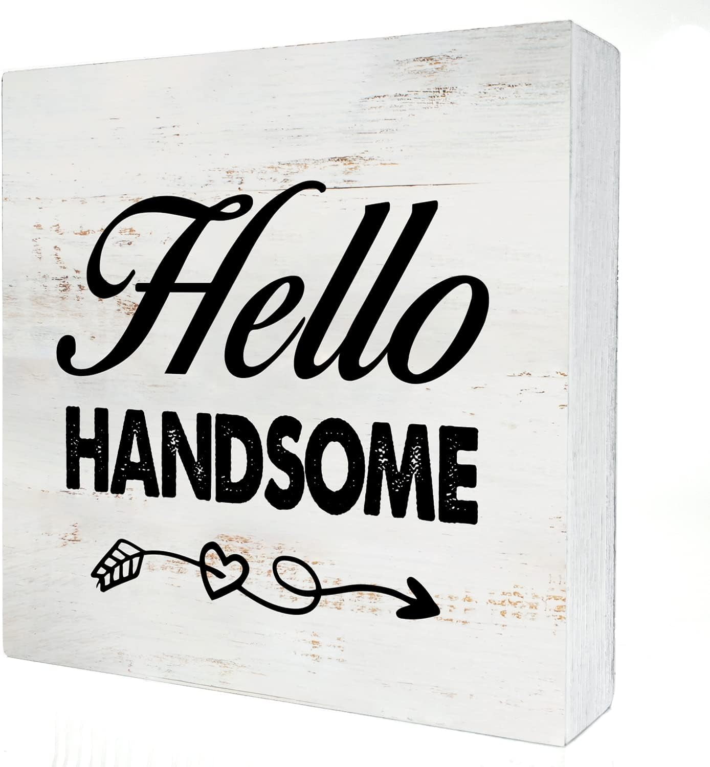 Wood Box Sign 7x7 Inch Hello Handsome Wood Box Sign Home Decor Rustic ...