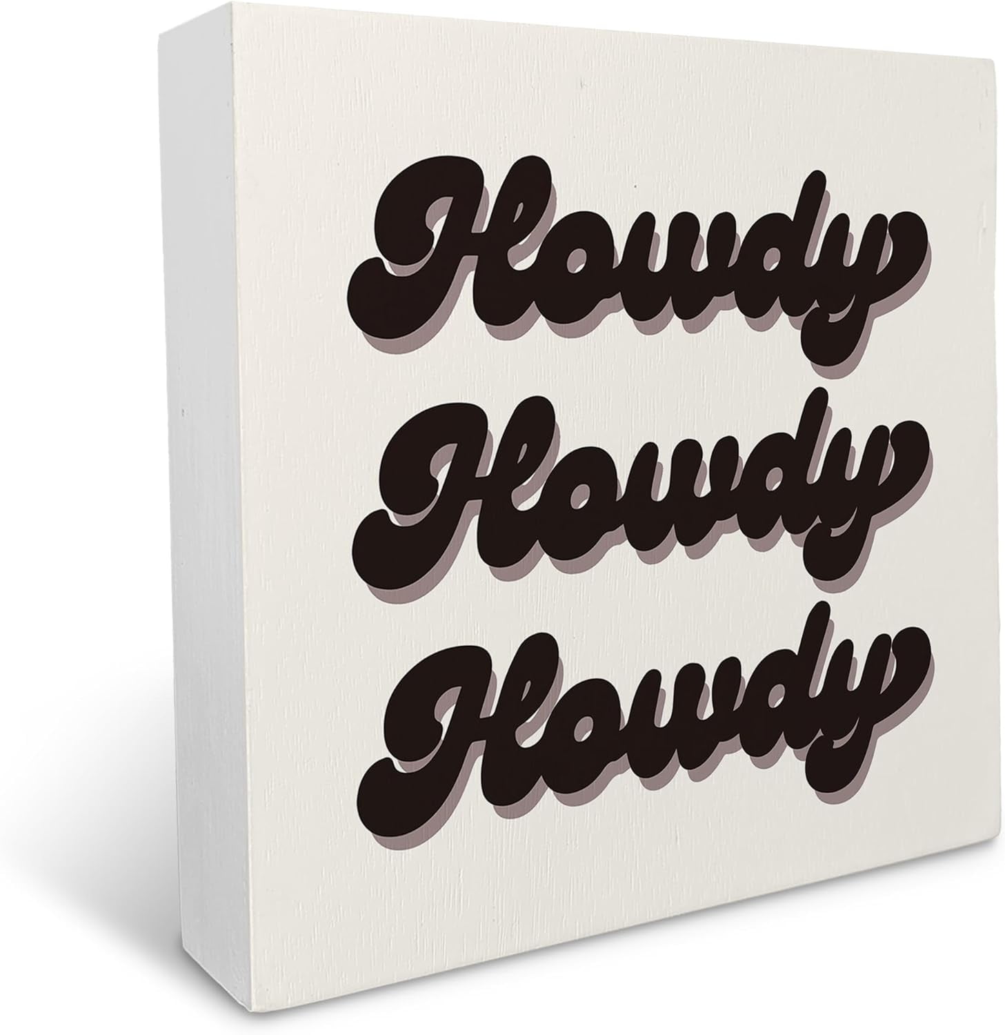 Wood Box Sign 7x7 Inch Howdy Sign Western Boho Wooden Box Sign Brown ...
