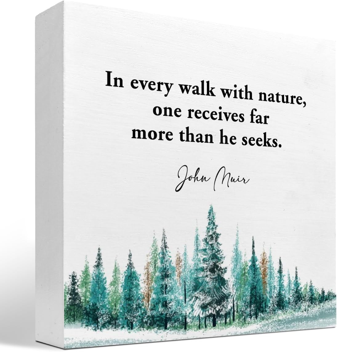Wood Box Sign 7x7 Inch In Every Walk With Nature One Receives Far More ...