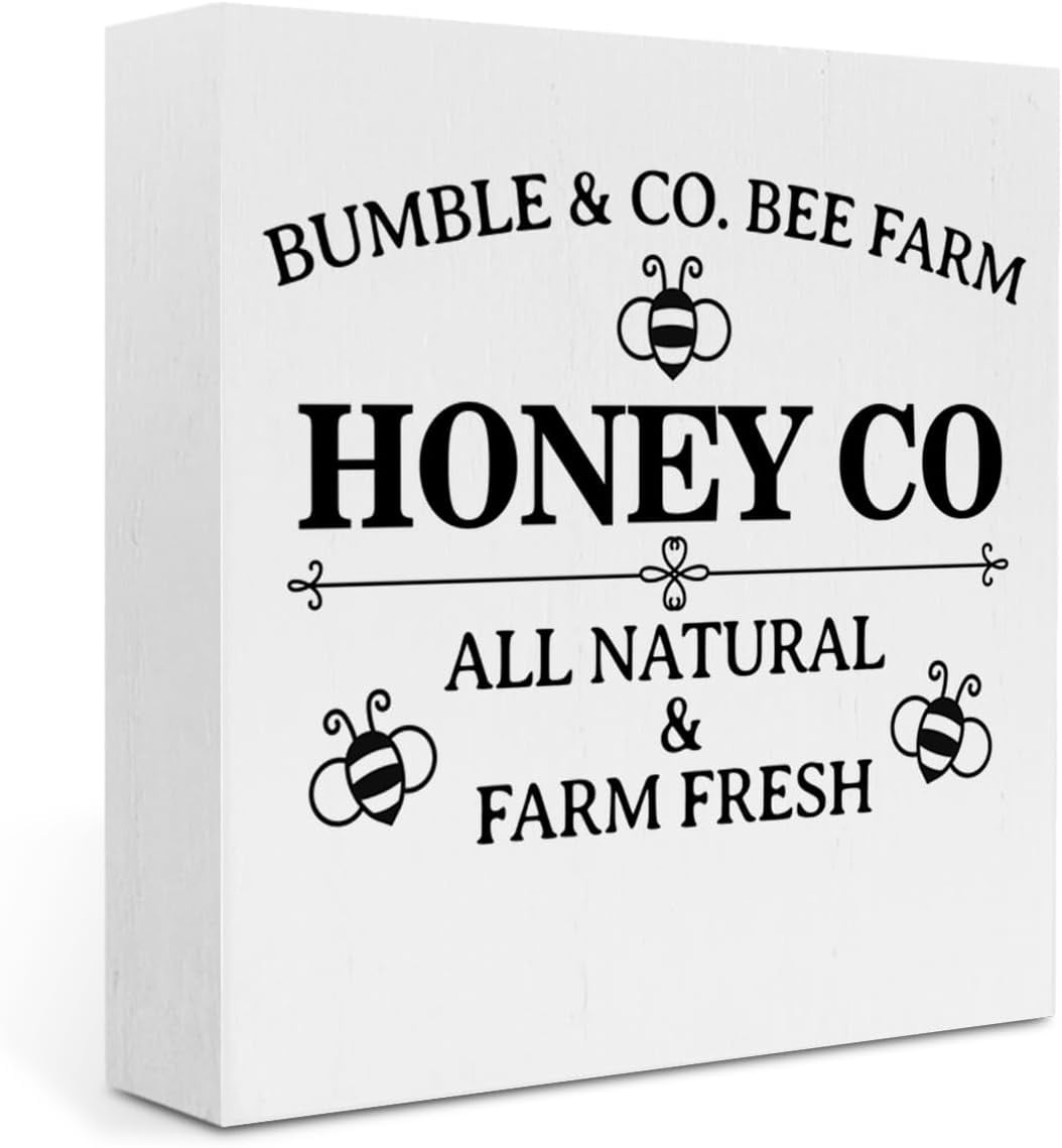 Wood Box Sign 7x7 Inch Inspirational Bee Decor Bee Gifts Wood Box Sign ...