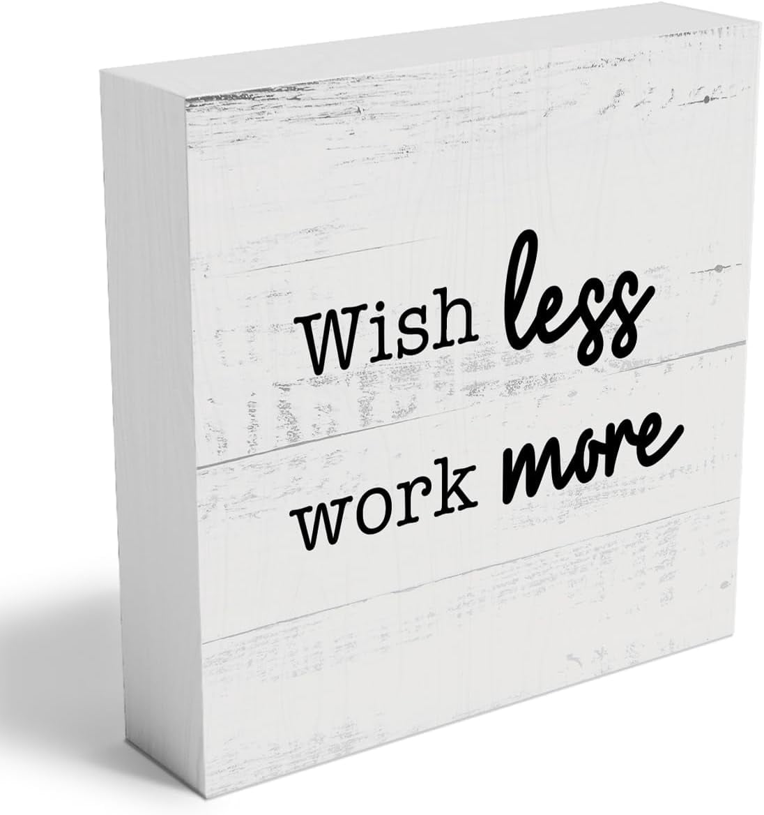 Wood Box Sign 7x7 Inch Inspirational Gifts Farmhouse Wood Block Wooden ...