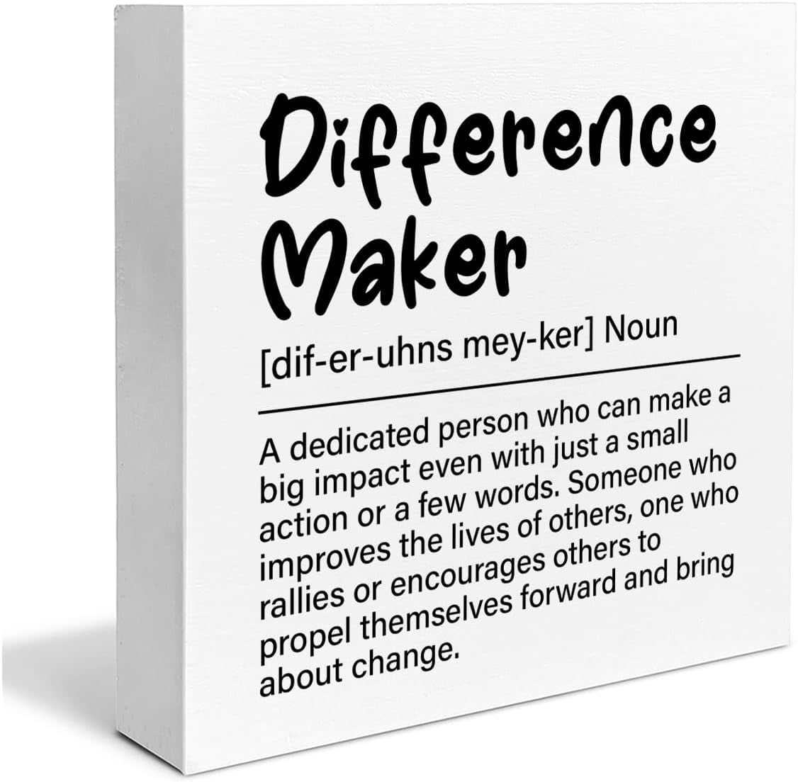 Wood Box Sign 7x7 Inch Inspirational Office Quote Desk Wooden Sign ...