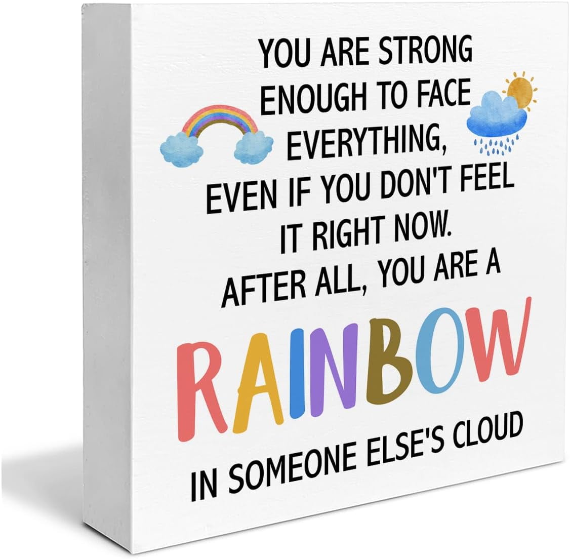 Wood Box Sign 7x7 Inch Inspirational Quote Desk Wooden Sign Decor You ...