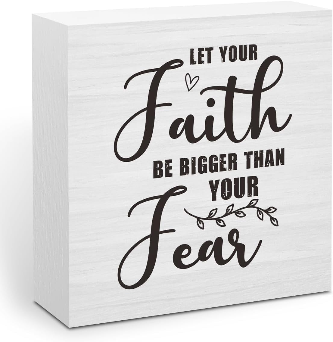 Wood Box Sign 7x7 Inch Inspirational Quotes Home Office Decor Wooden ...