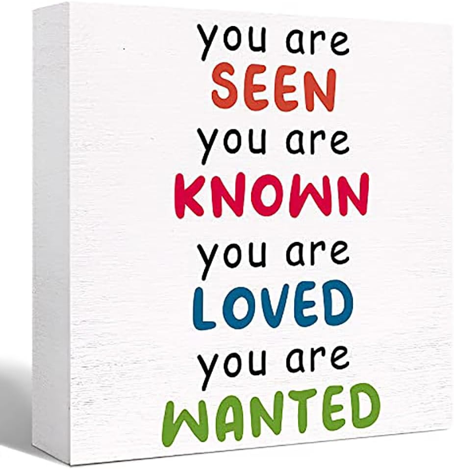 Wood Box Sign 7x7 Inch Inspirational Wood Box Sign You Are Seen Known ...